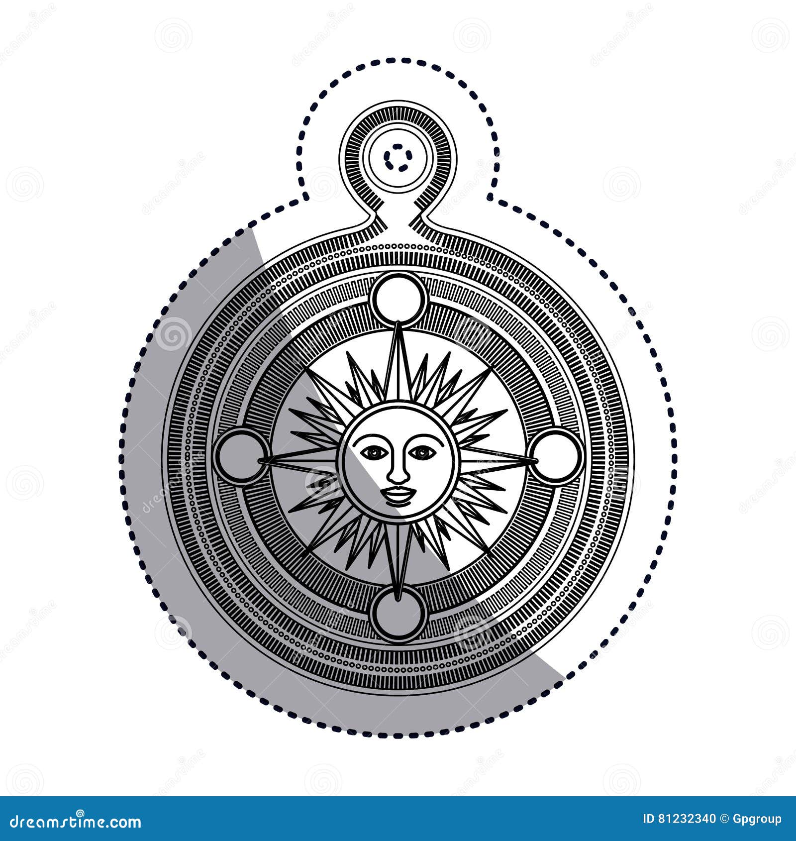 Isolated Sun Inside Compass Design Stock Vector - Illustration of ...
