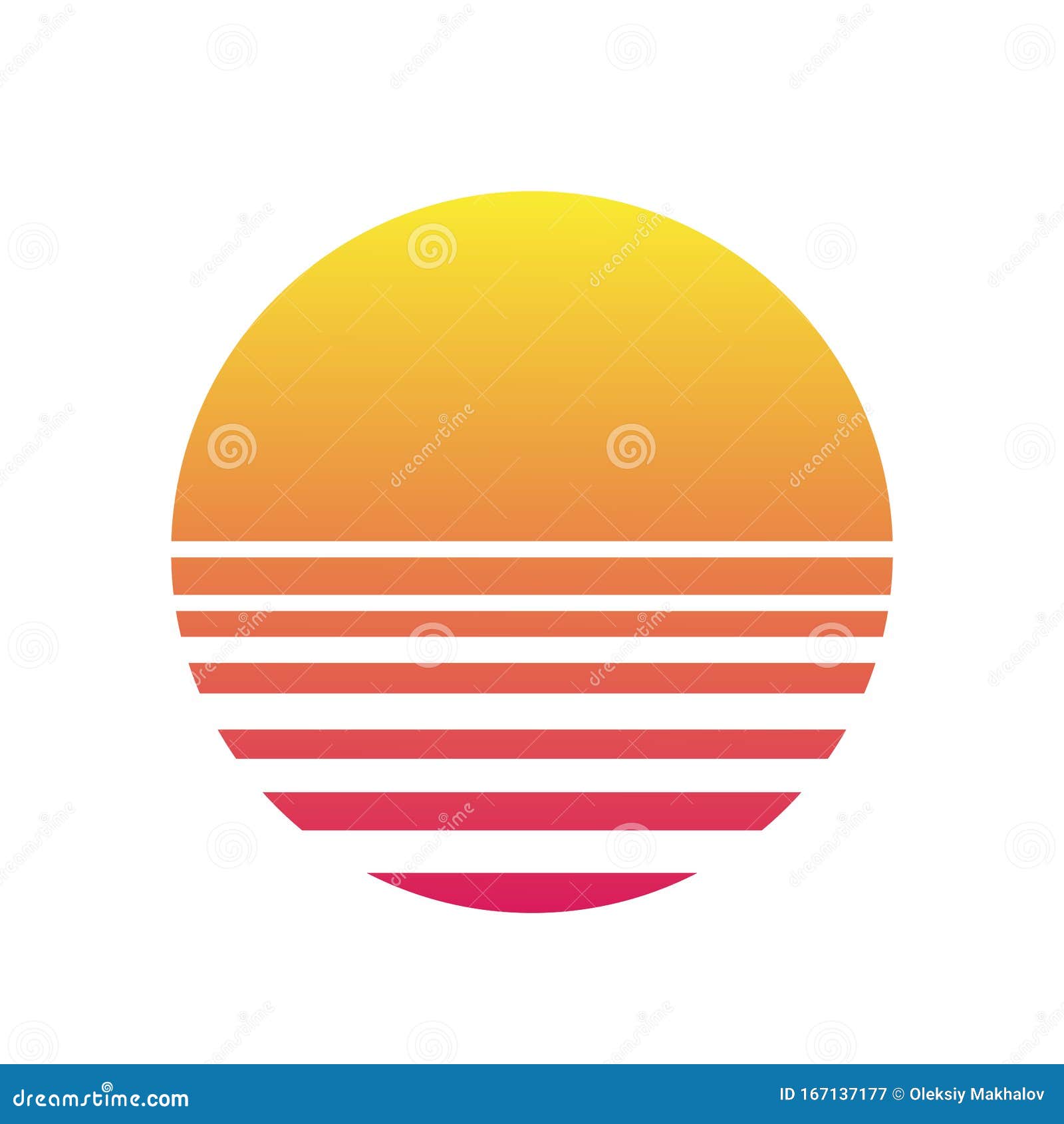 Isolated Sunset Gradient on White Background. Vector Illustration of ... Isolated Sunset Gradient on White Background. Vector Illustration of ...