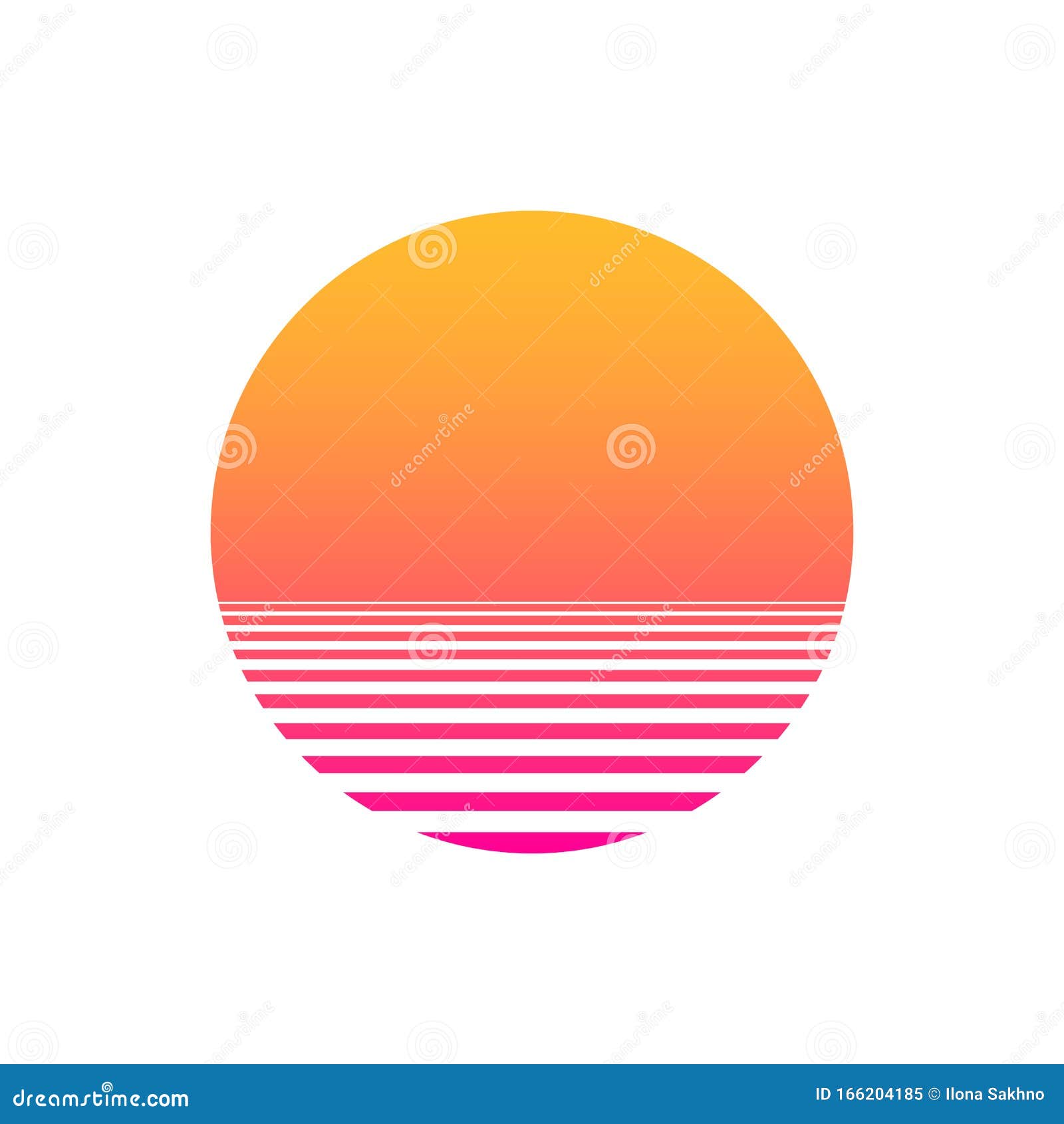 Isolated Sunset Gradient on White Background. Vector Illustration of ...