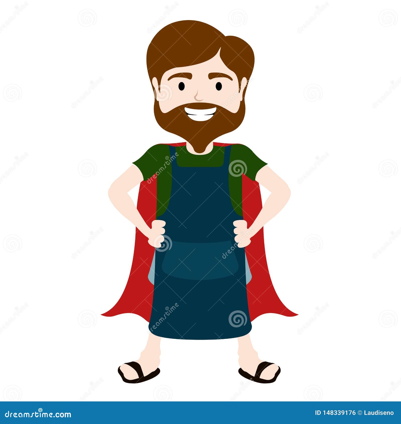 Isolated Super Dad with an Apron Stock Vector - Illustration of ...