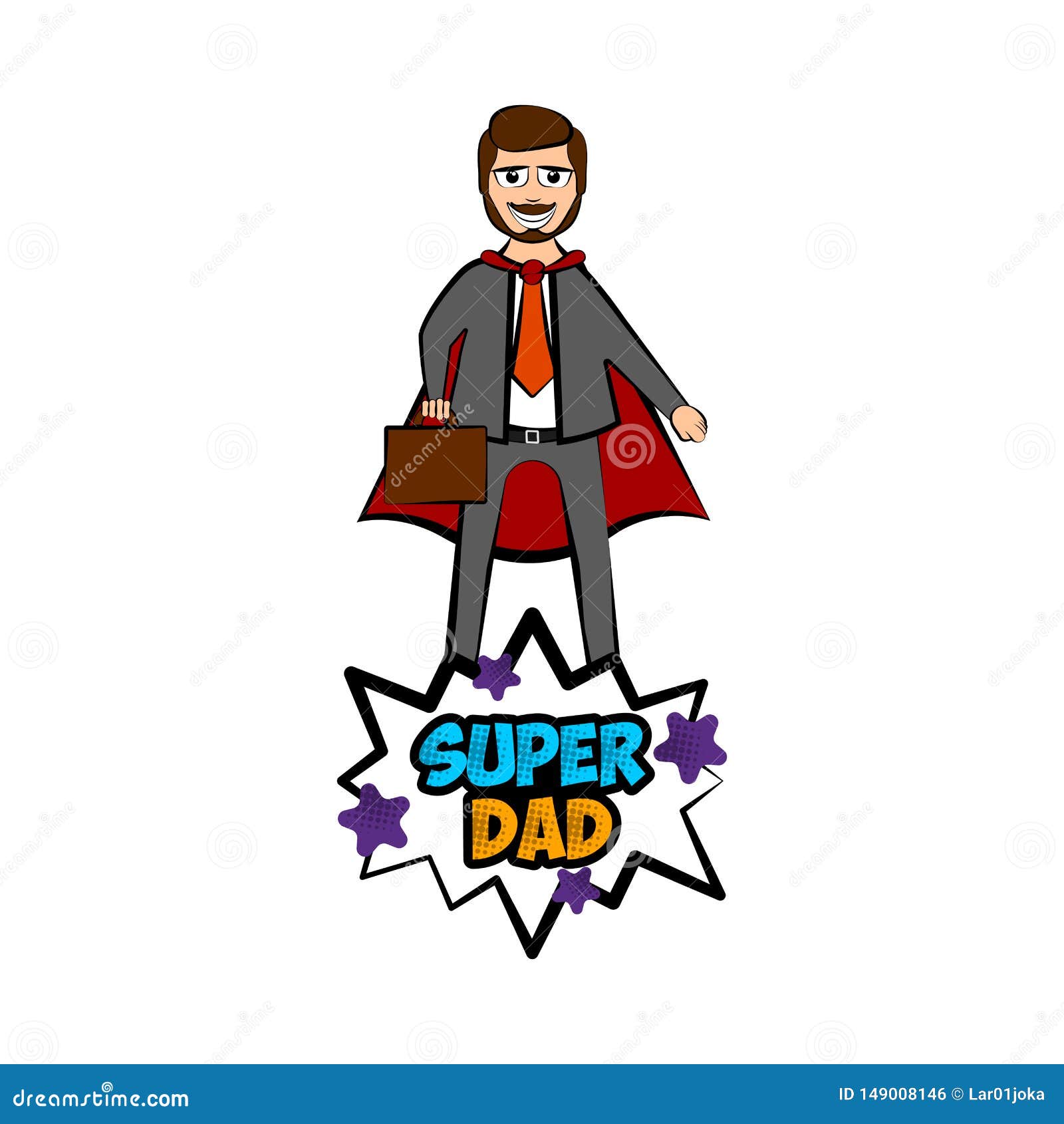 Isolated Super Dad with a Hero Costume Stock Vector - Illustration of ...