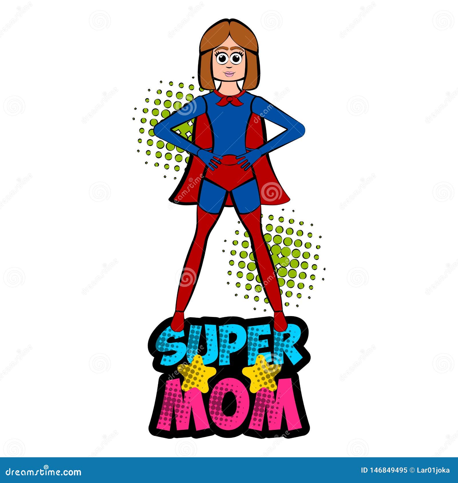 Isolated Super Mom Character with a Costume Stock Vector - Illustration ...