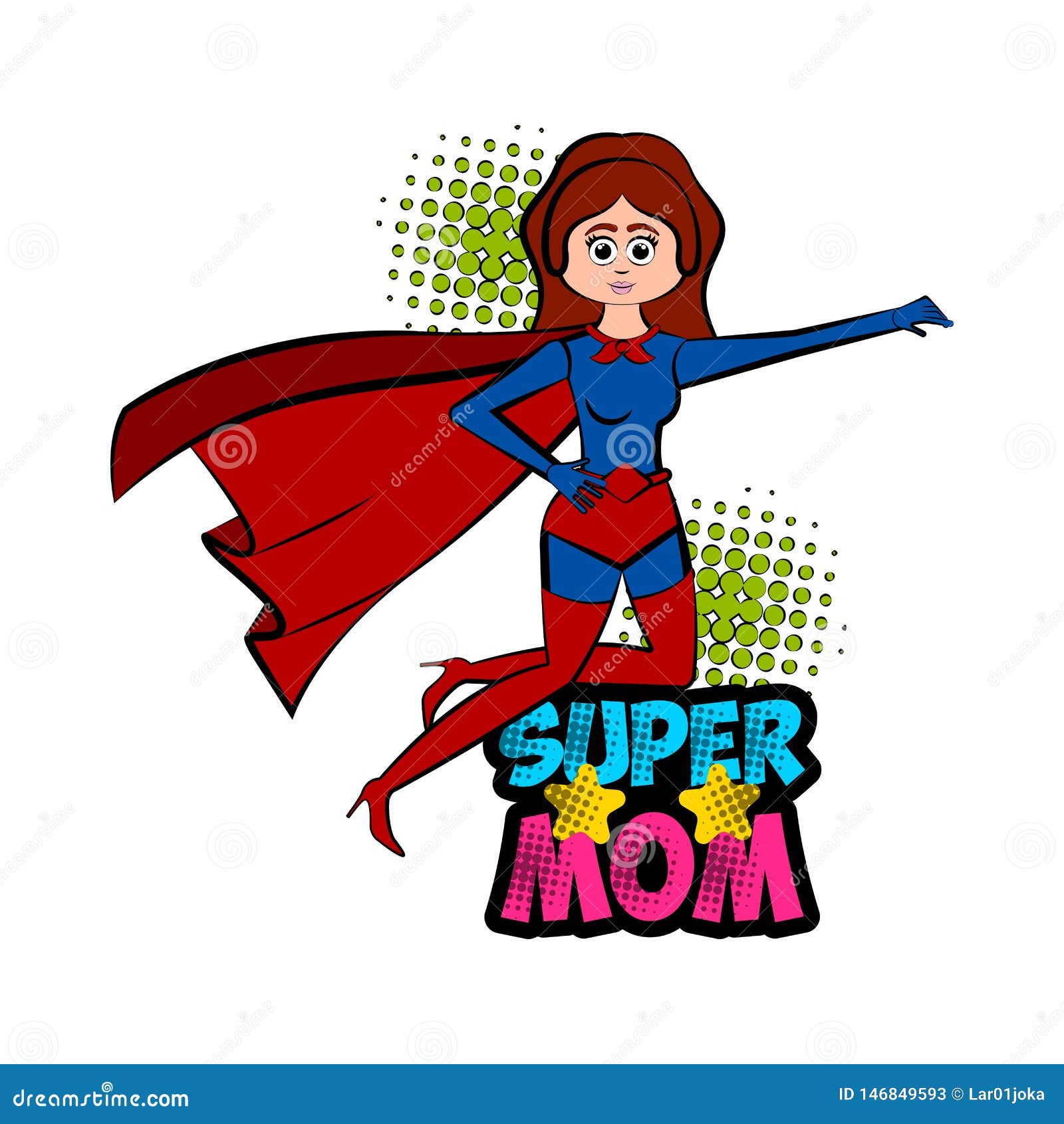 Isolated Super Mom Character with a Costume Stock Vector - Illustration ...