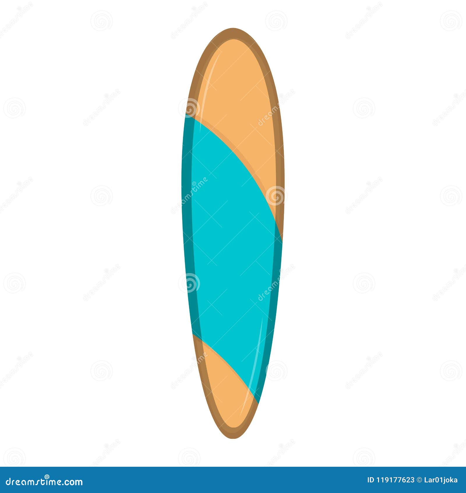 Isolated surfboard icon stock vector. Illustration of surf - 119177623