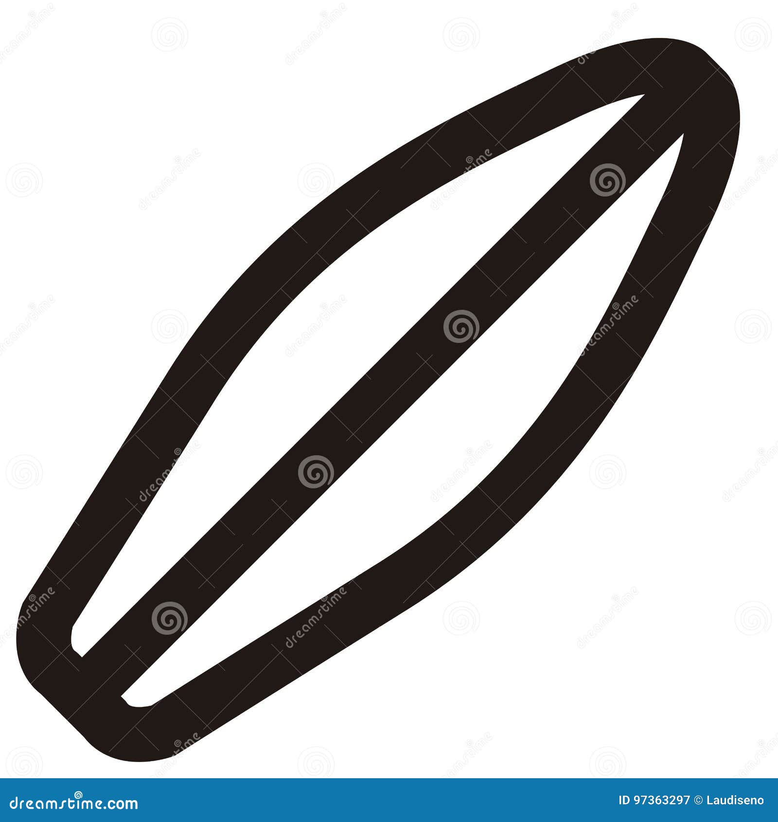 Isolated surfboard outline stock illustration. Illustration of symbol ...