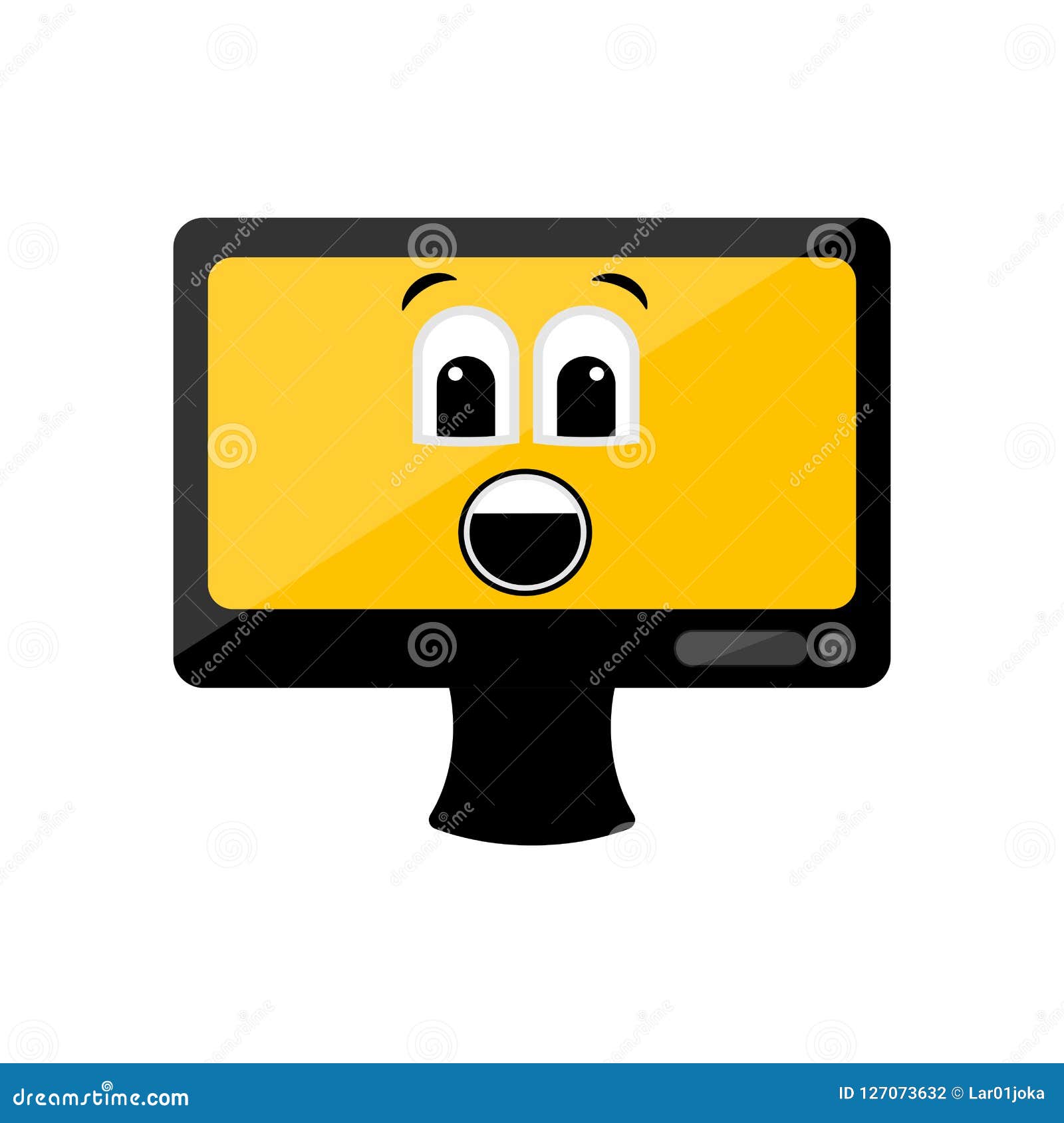 Isolated Surprised Computer Screen Emote Stock Vector - Illustration of ...