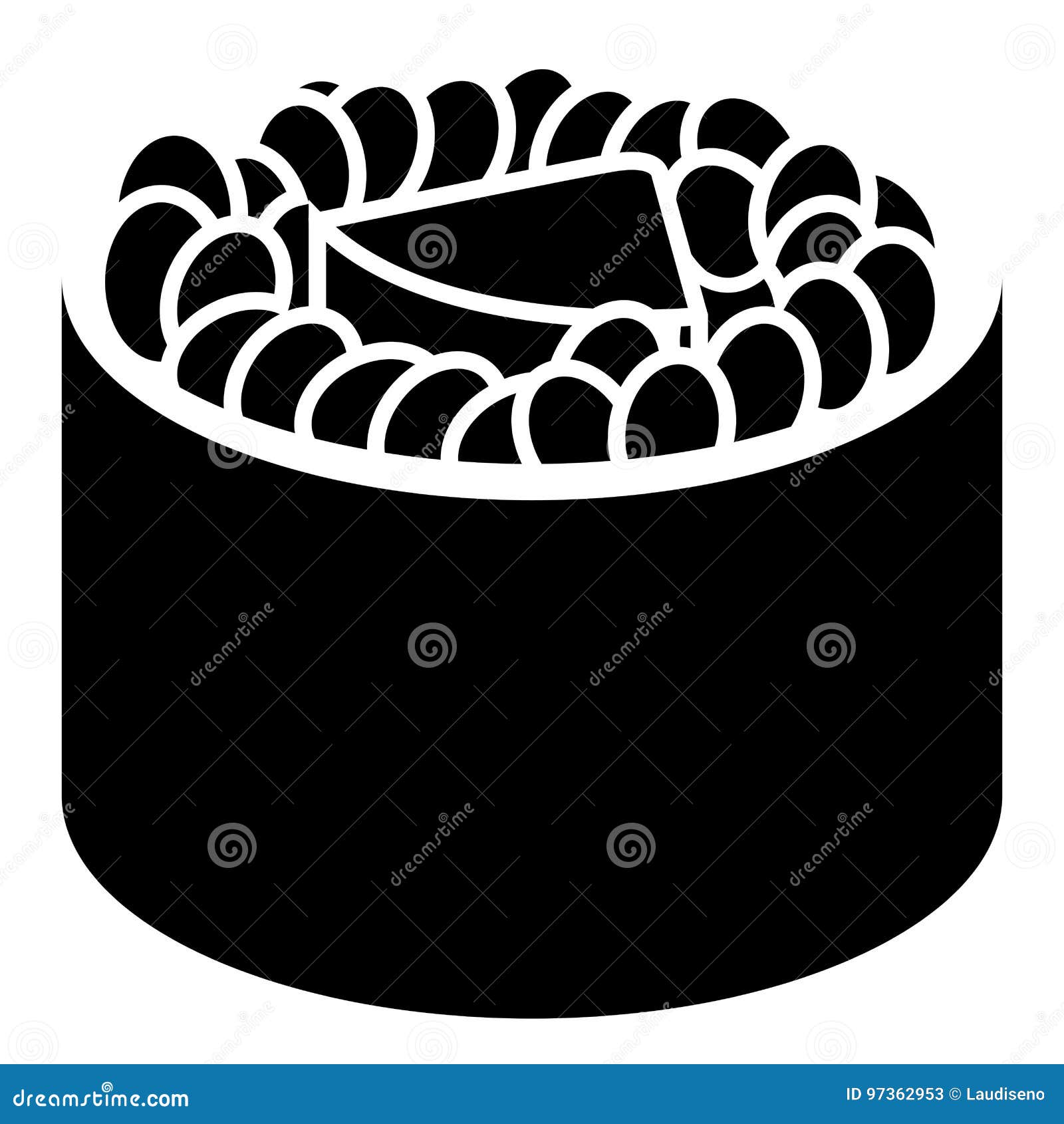 Isolated sushi silhouette stock vector. Illustration of restaurant ...
