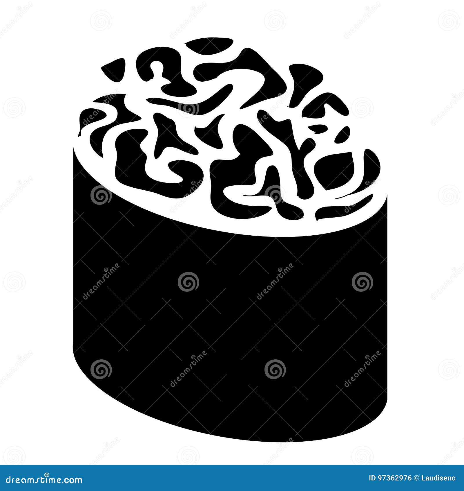 Isolated sushi silhouette stock vector. Illustration of delicious ...
