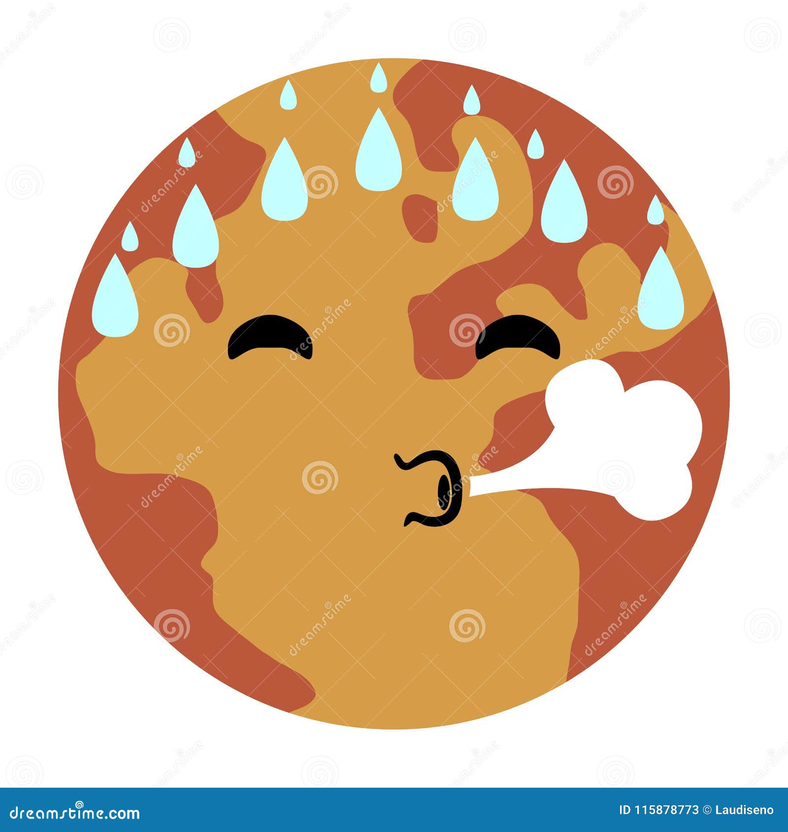 Isolated sweating earth stock vector. Illustration of green - 115878773