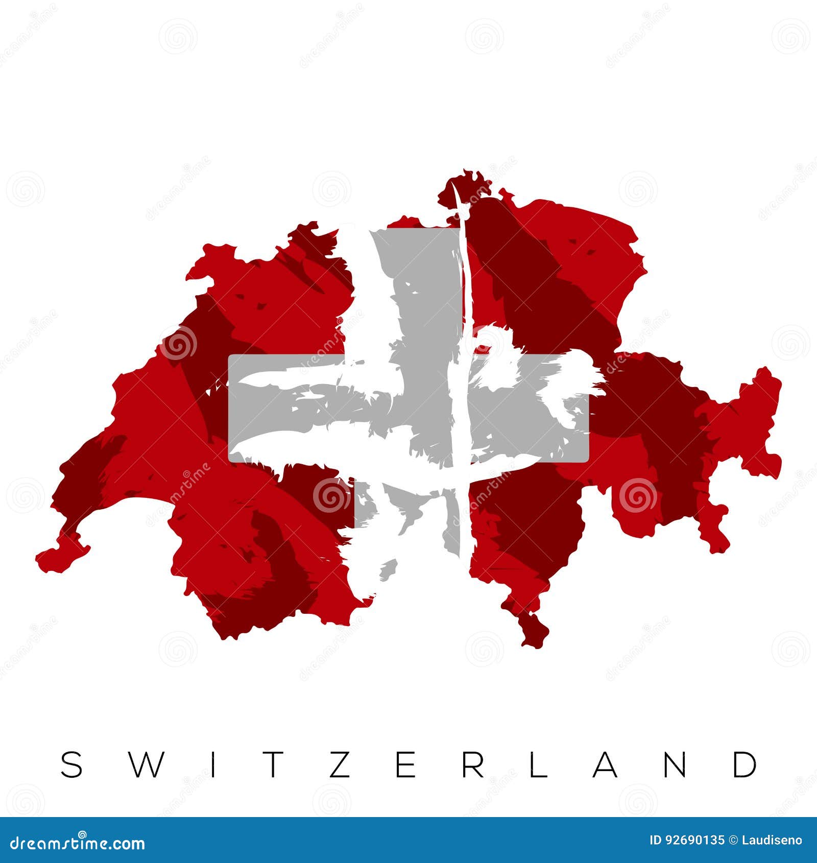 Isolated Swiss map stock illustration. Illustration of national - 92690135