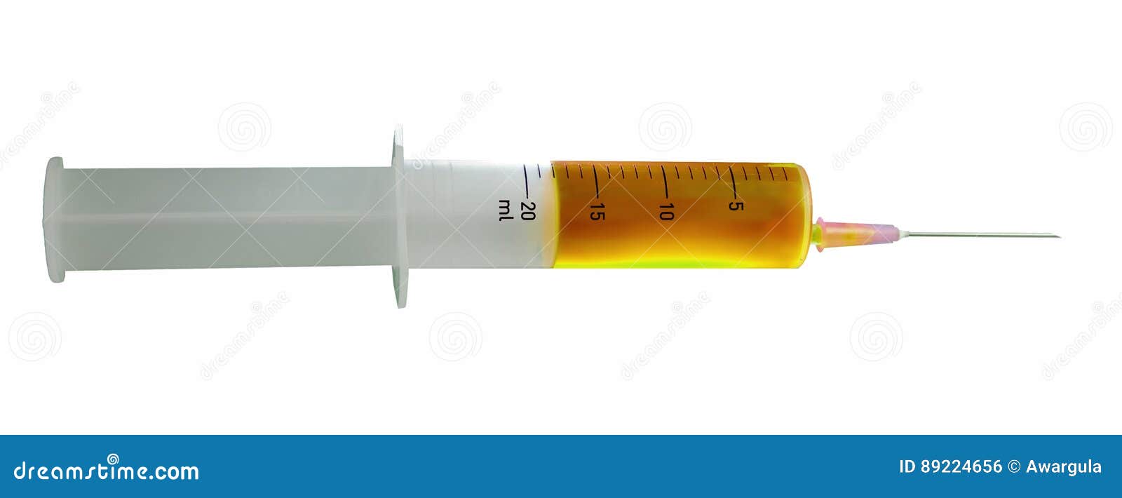 Isolated Syringe with Needle with Yellow Liquid Stock Photo - Image of ...