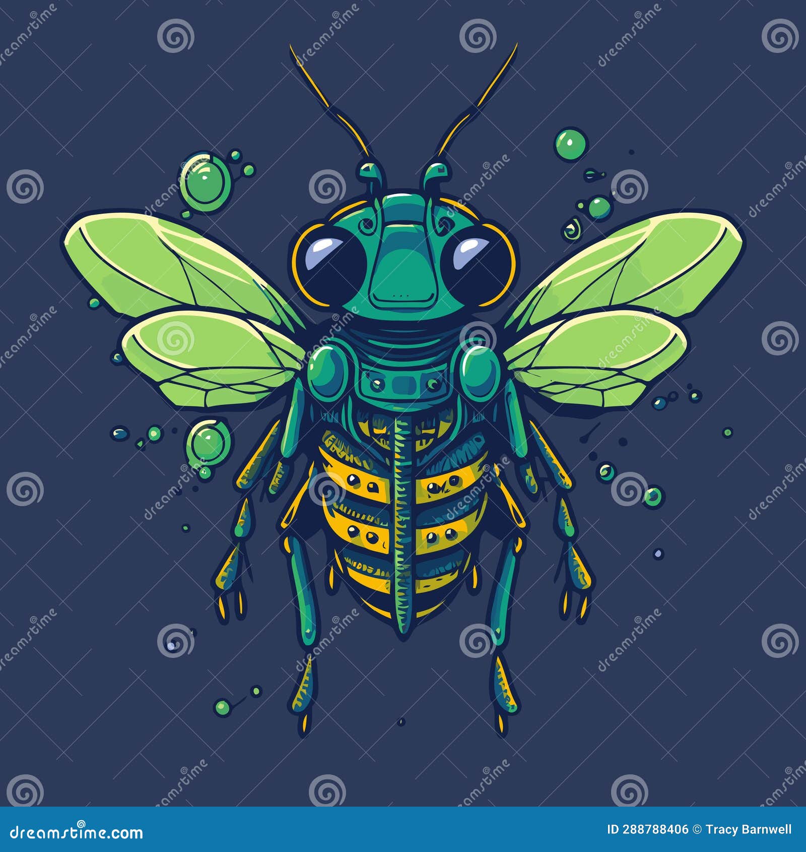 Robot Bee Bug Cartoon. Vector Art Stock Vector - Illustration of tshirt ...