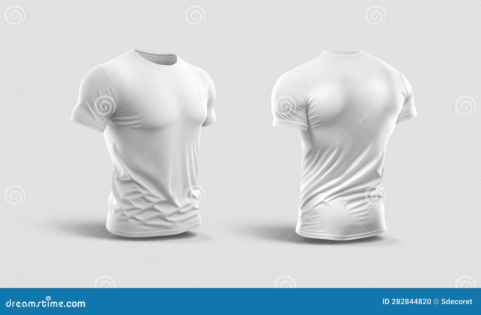 Isolated T-shirt with Shadow Mockup. Template of Jersey on White .3d ...