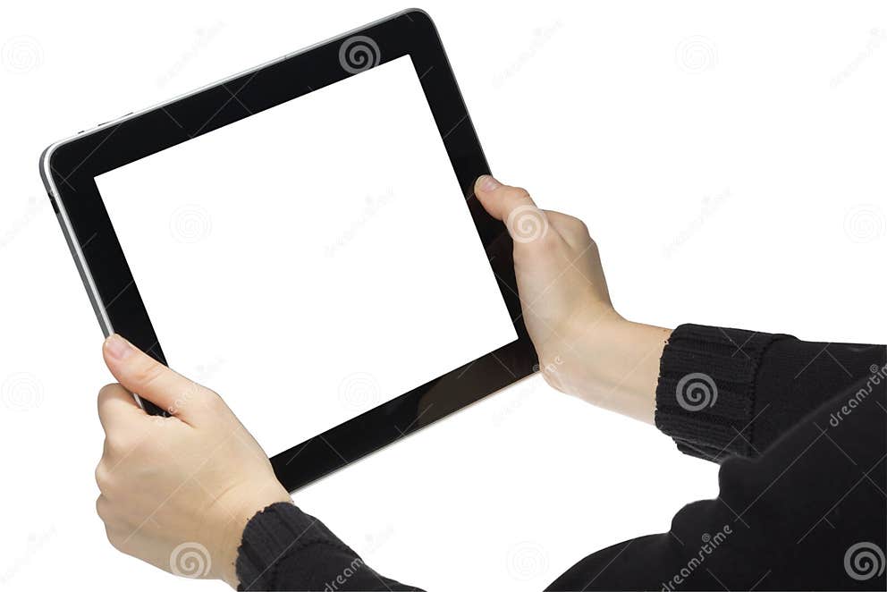 Isolated tablet. stock image. Image of display, caucasian - 21961543