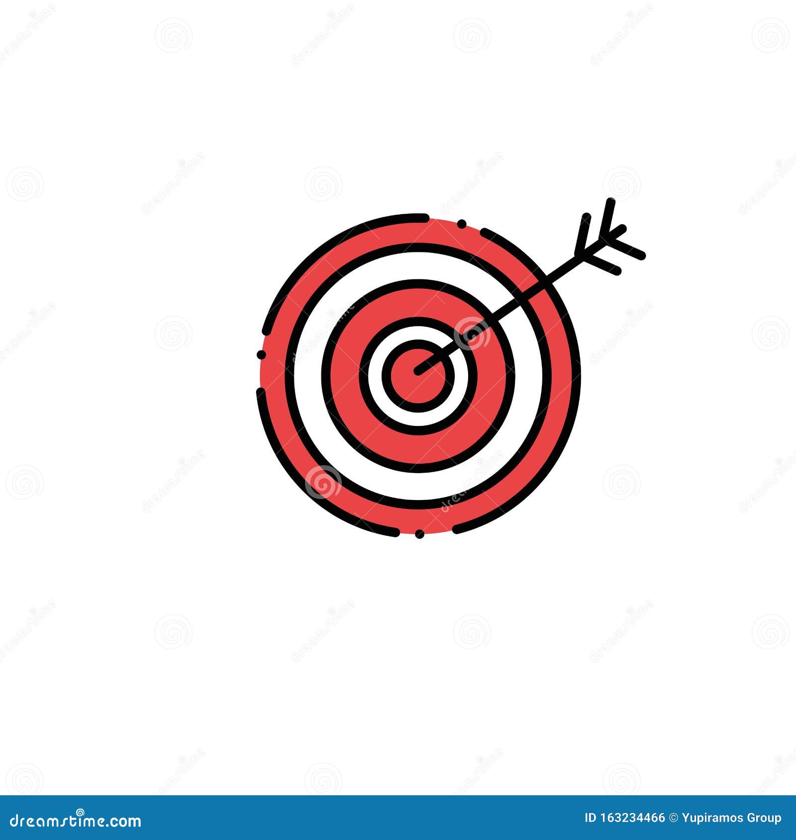 Isolated Target Icon Flat and Line Design Stock Vector - Illustration ...