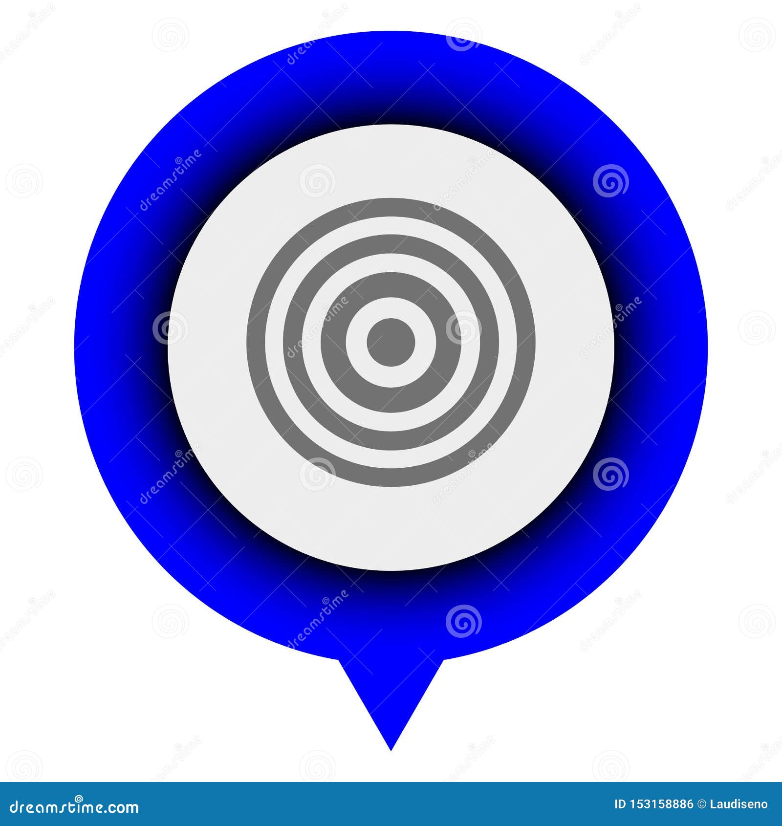 Isolated Target Icon in a Location Pin Stock Vector - Illustration of ...