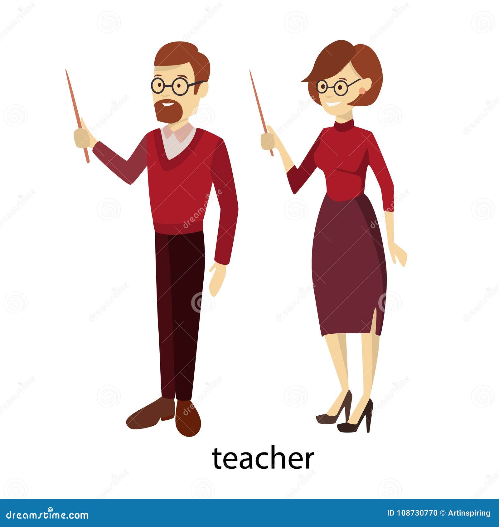 Set Of Isolated Teachers Characters Vector Image | CartoonDealer.com ...