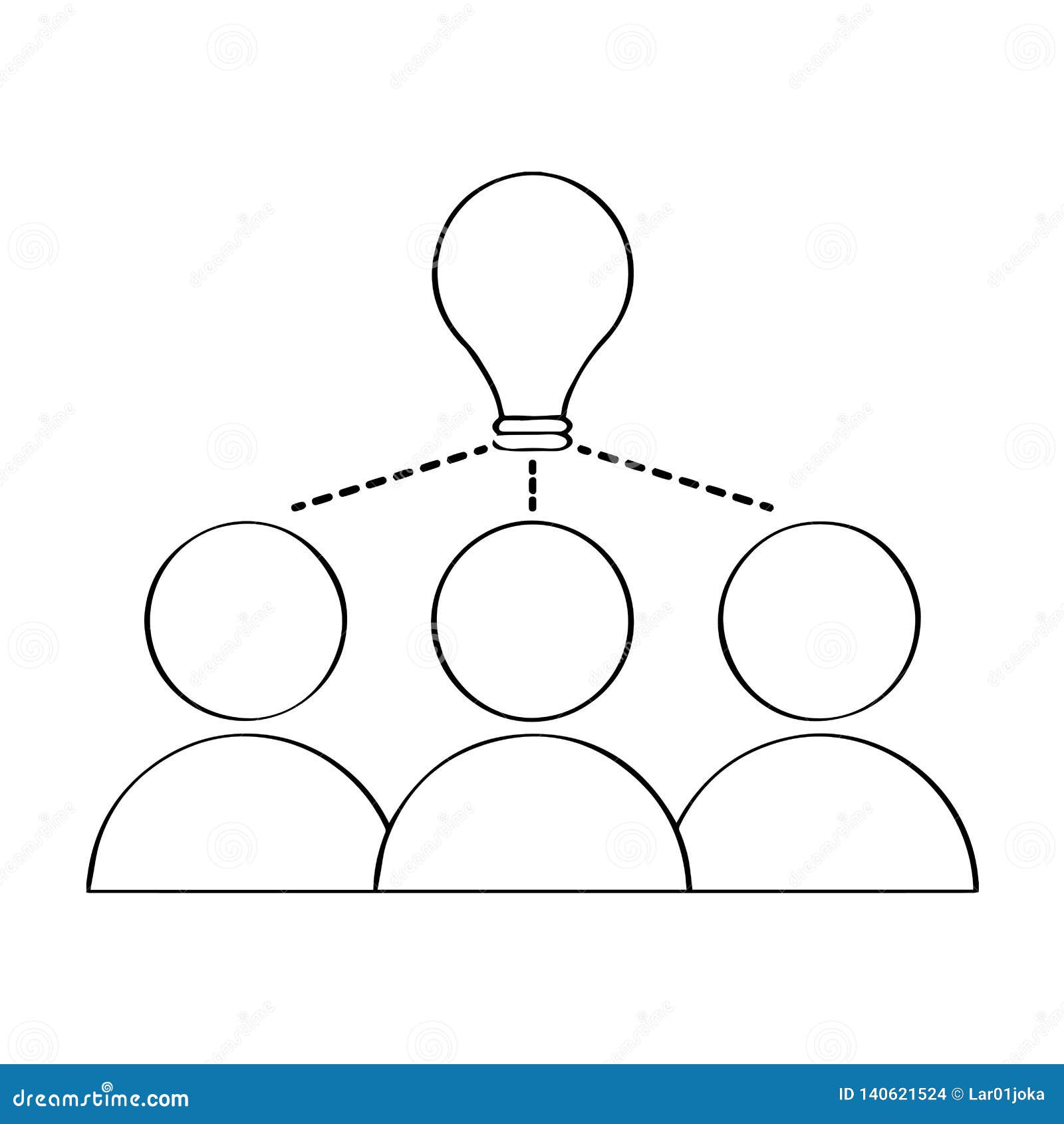 Isolated Teamwork Outline. Brainstorming Stock Vector - Illustration of ...