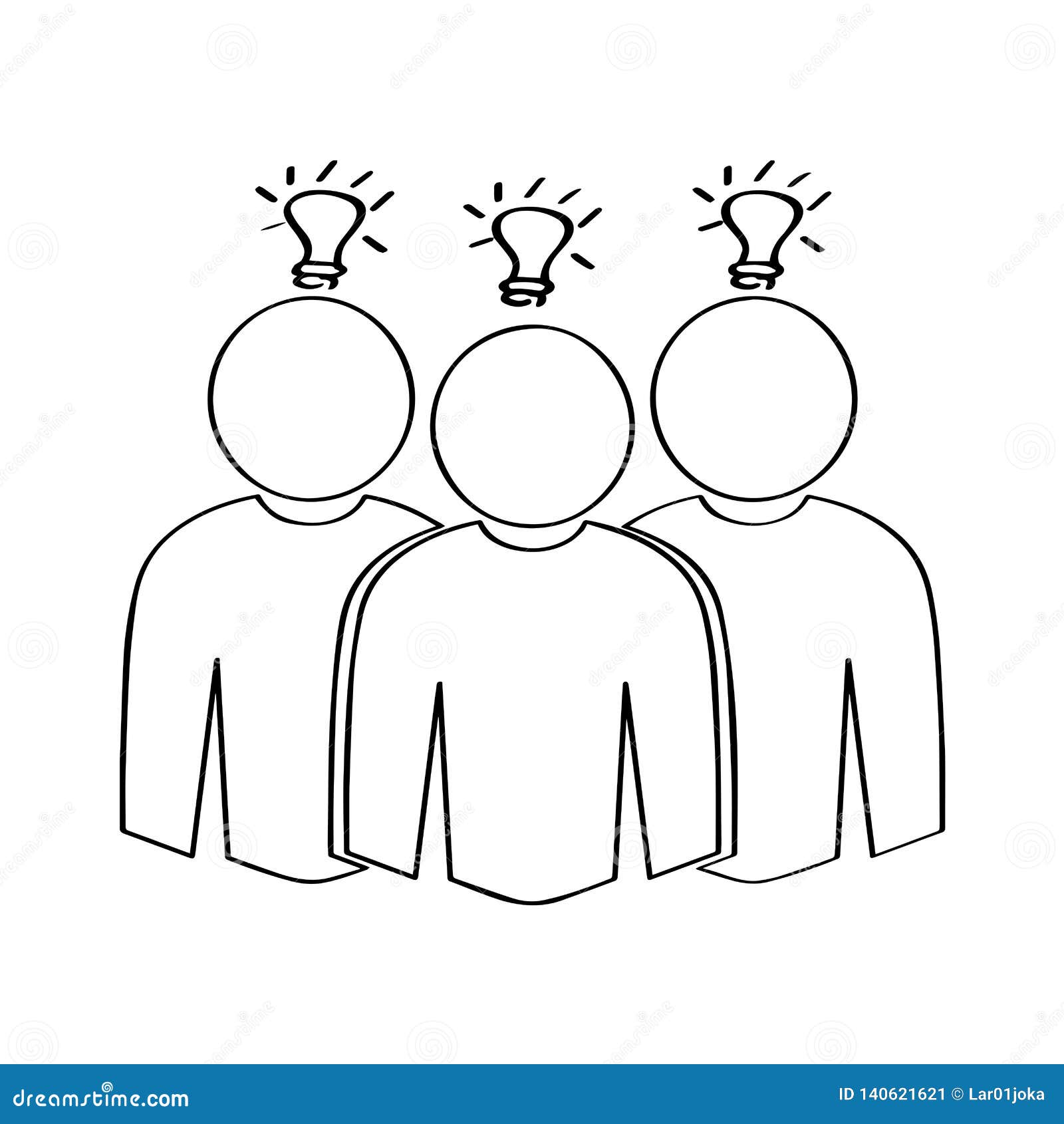 Isolated Teamwork Outline. Brainstorming Stock Vector - Illustration of ...