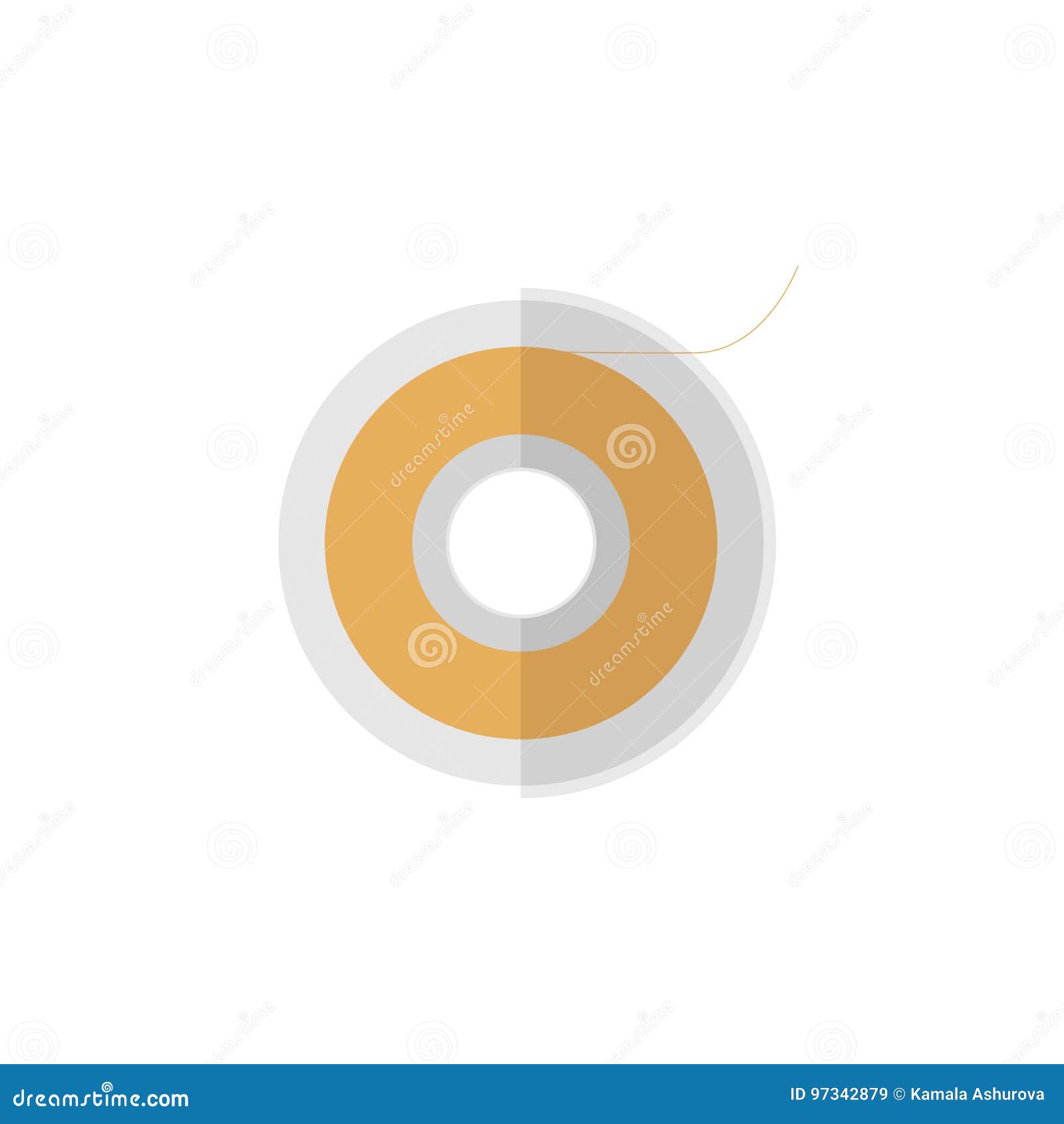 Isolated Teflon Tape Flat Icon. Roll Vector Element Can Be Used for ...