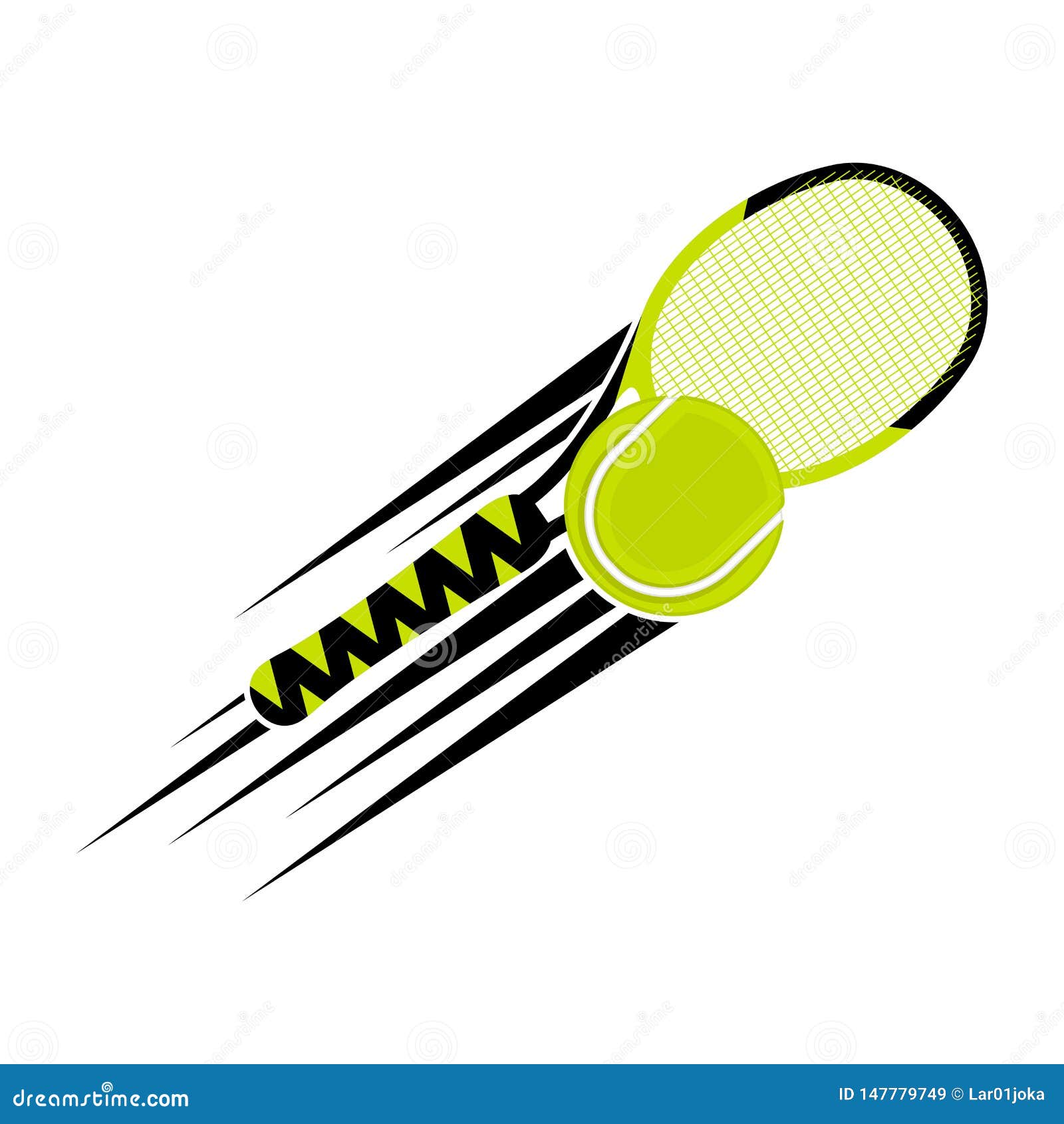 Isolated Tennis Racket Hitting a Ball Stock Vector - Illustration of ...