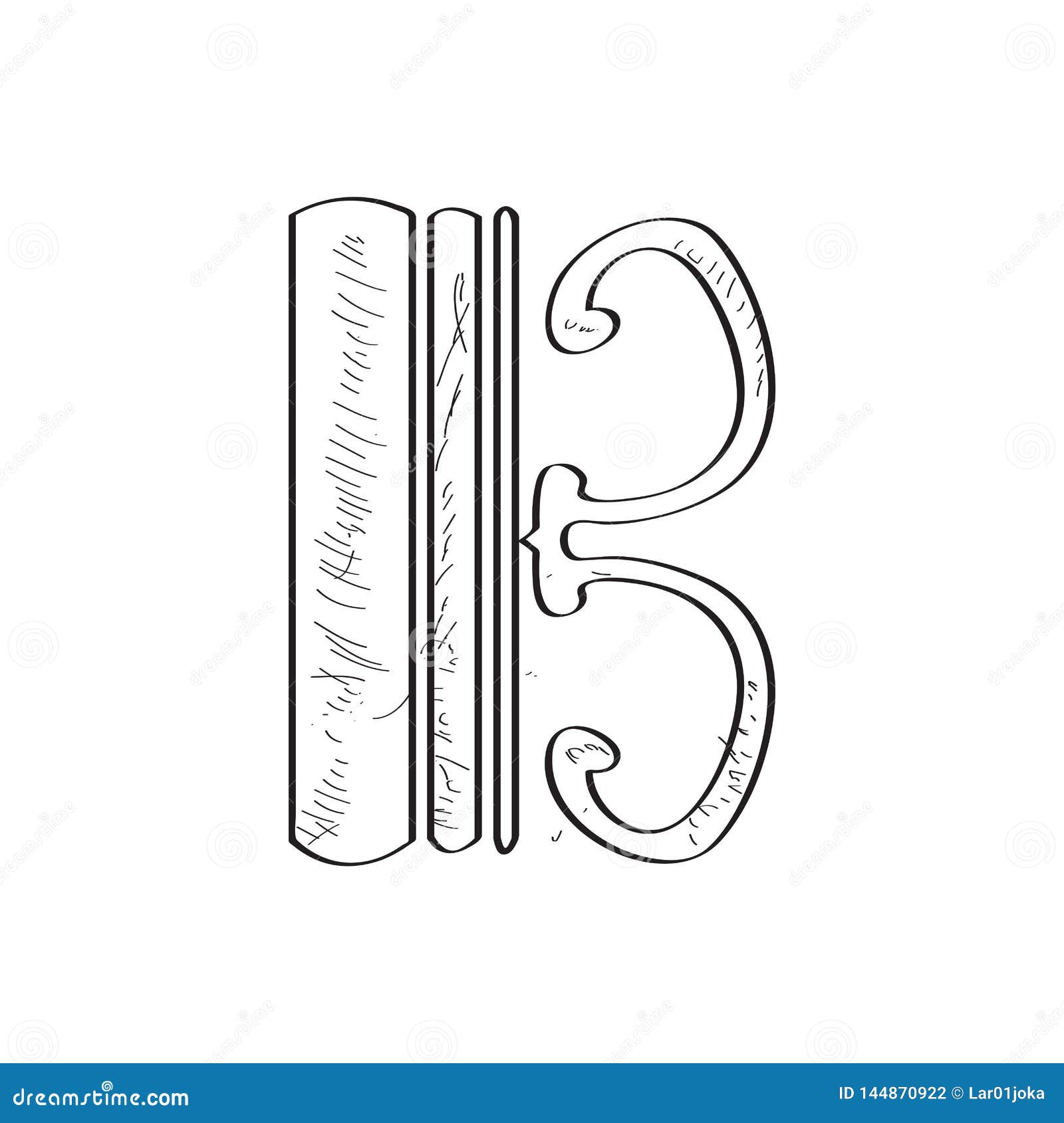 Isolated Tenor Clef Sketch. Comic Musical Note Stock Vector ...