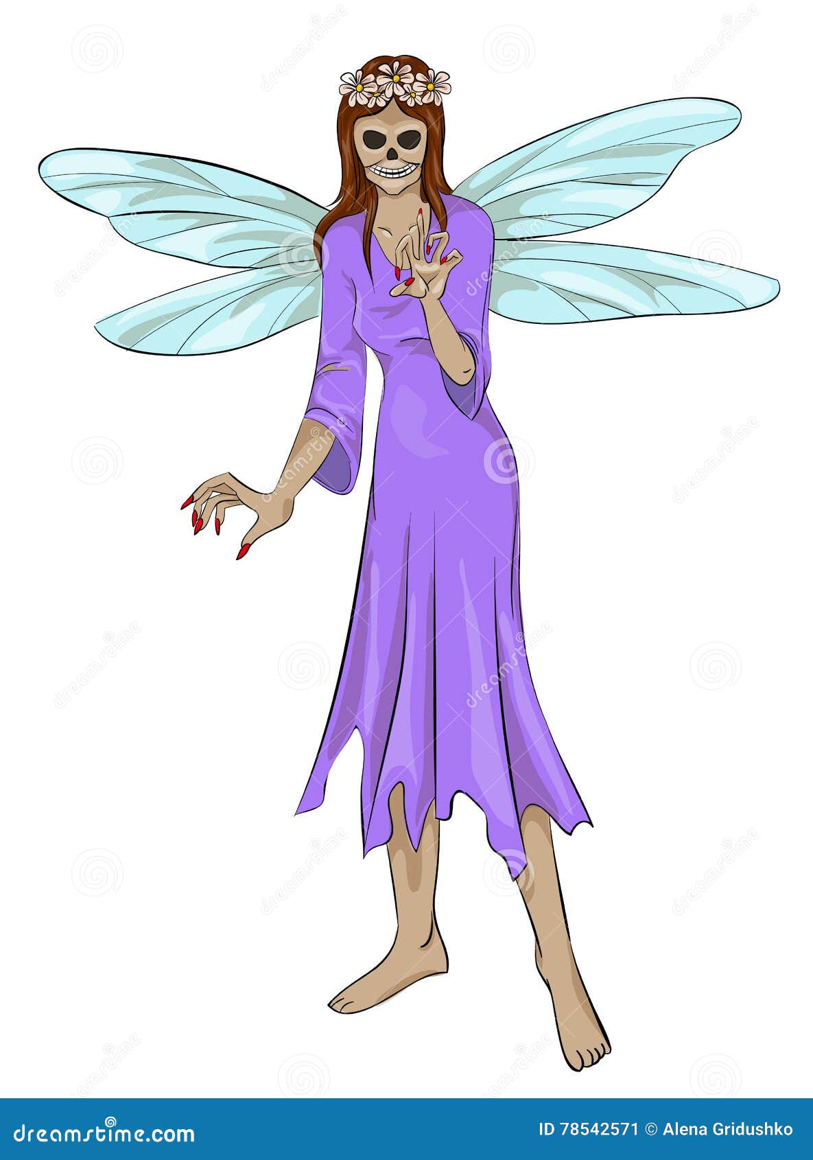 Isolated Terrible Witch-fairy with Wings Stock Vector - Illustration of ...