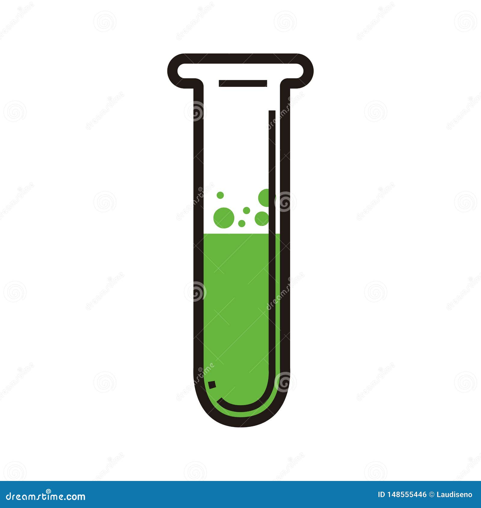 Isolated Test Tube with Green Liquid Stock Vector - Illustration of ...