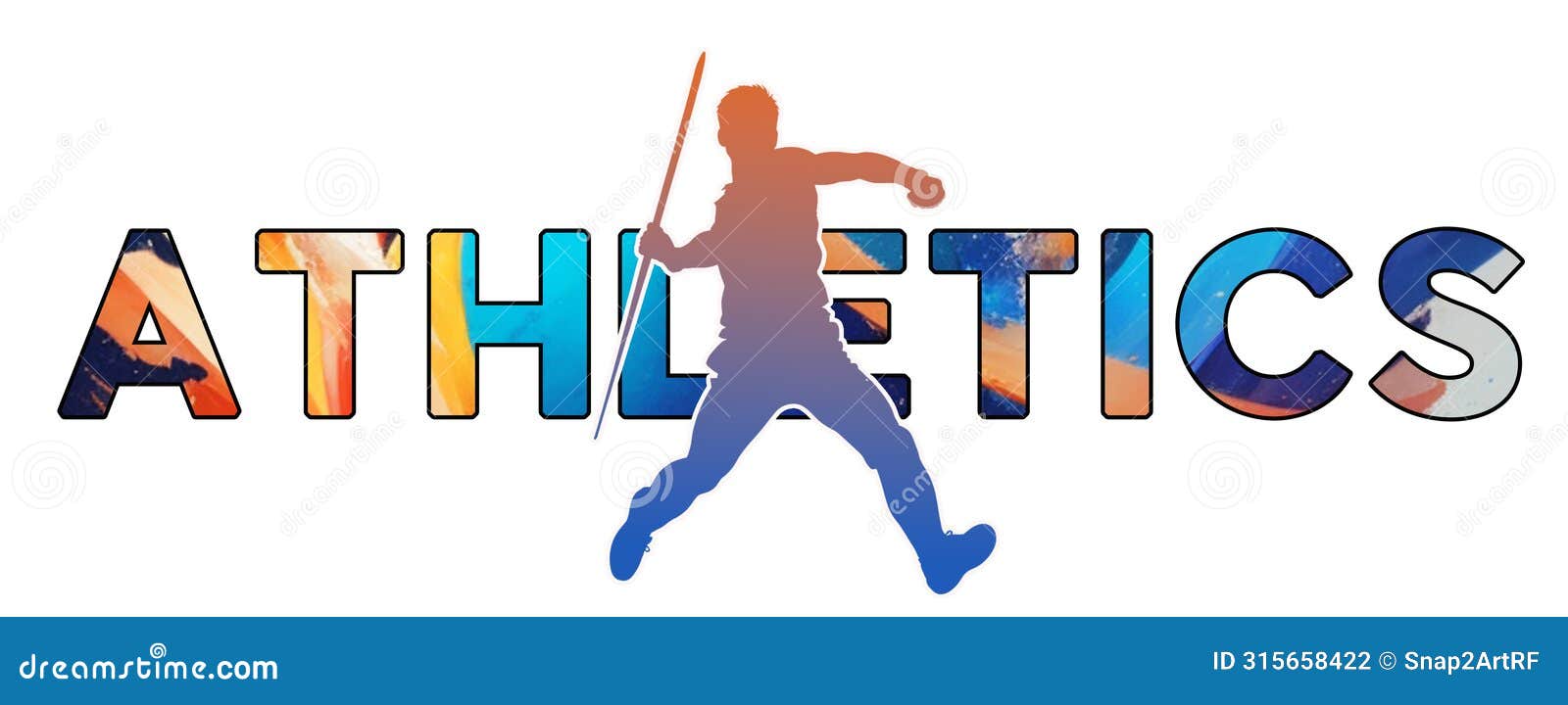 Isolated Text ATHLETICS on Withe Background - Javelin - Color Icon ...