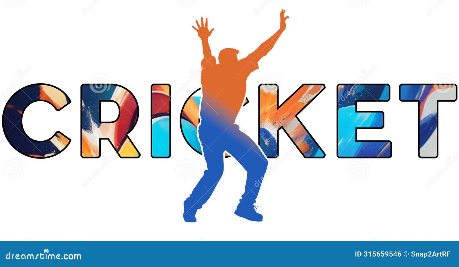 Isolated Text CRICKET on Withe Background - Color Icon Gradient ...