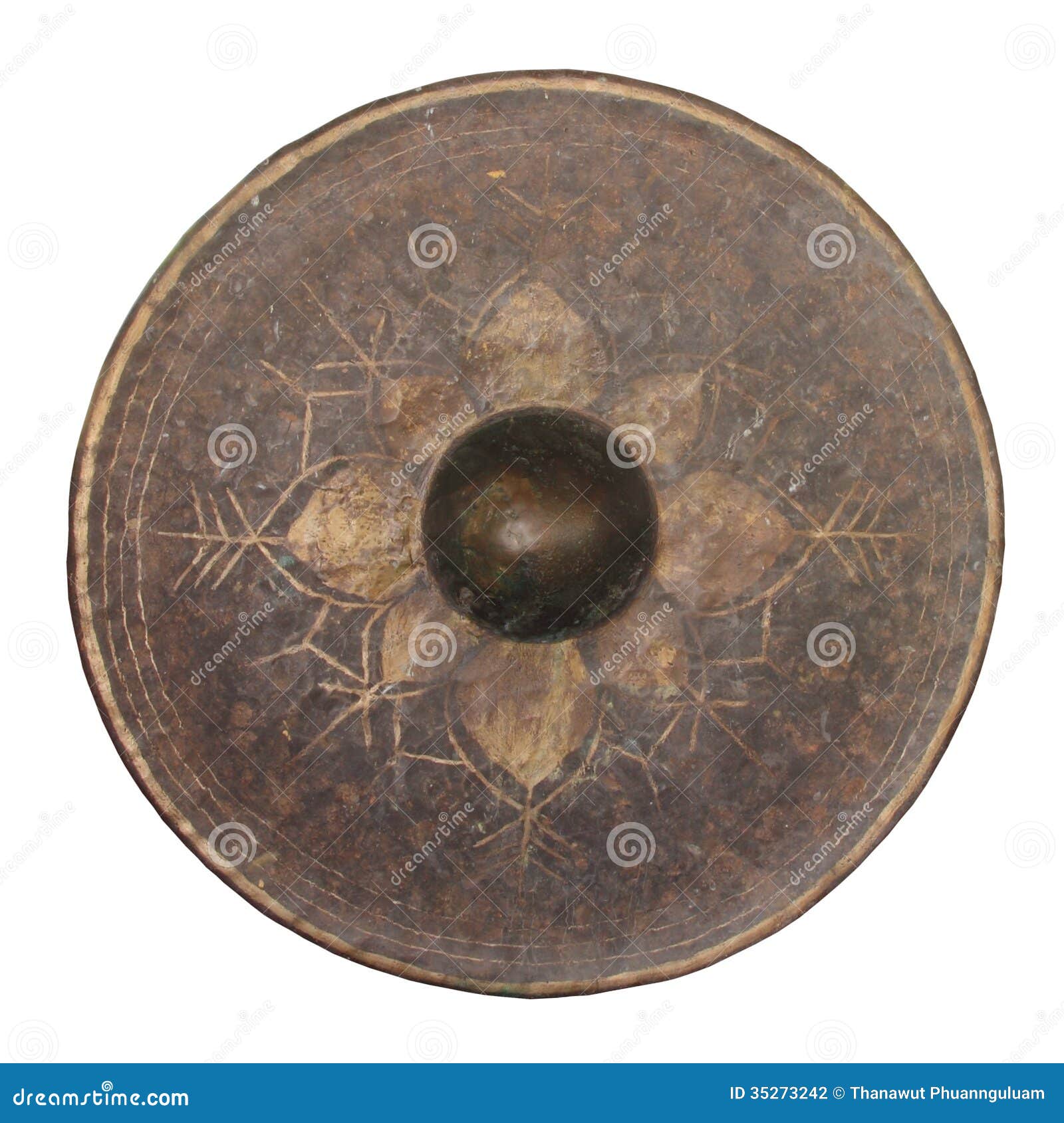 Isolated Thai native gong stock photo. Image of sound - 35273242