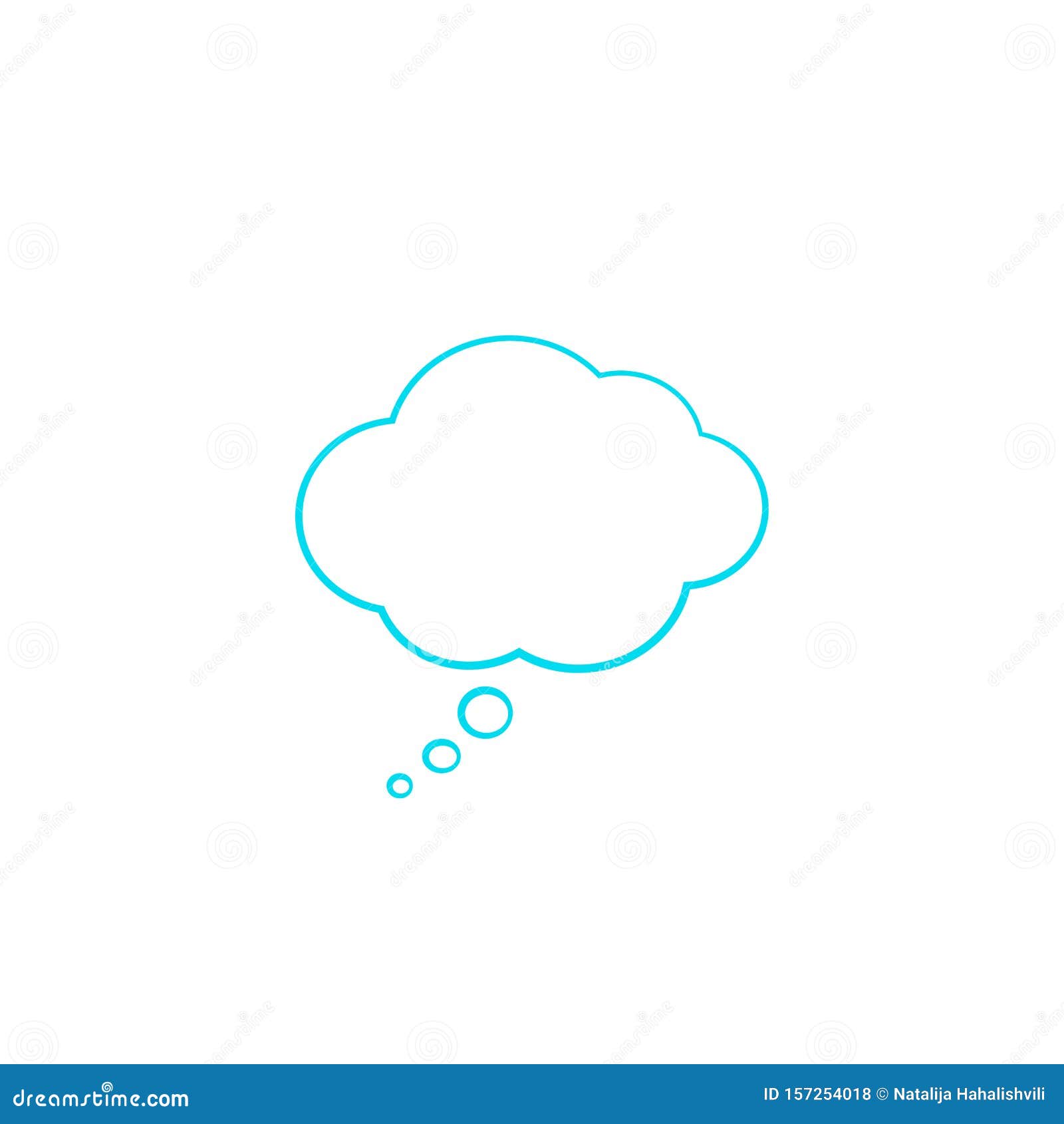 Isolated Think Blue Cloud. Vector Illustration Background Stock Vector ...