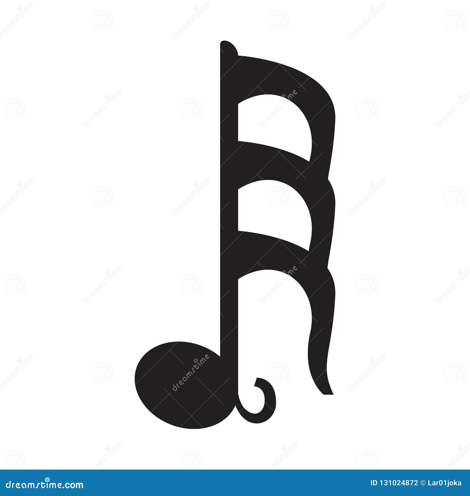 Isolated Thirty-second Musical Note Stock Vector - Illustration of icon ...