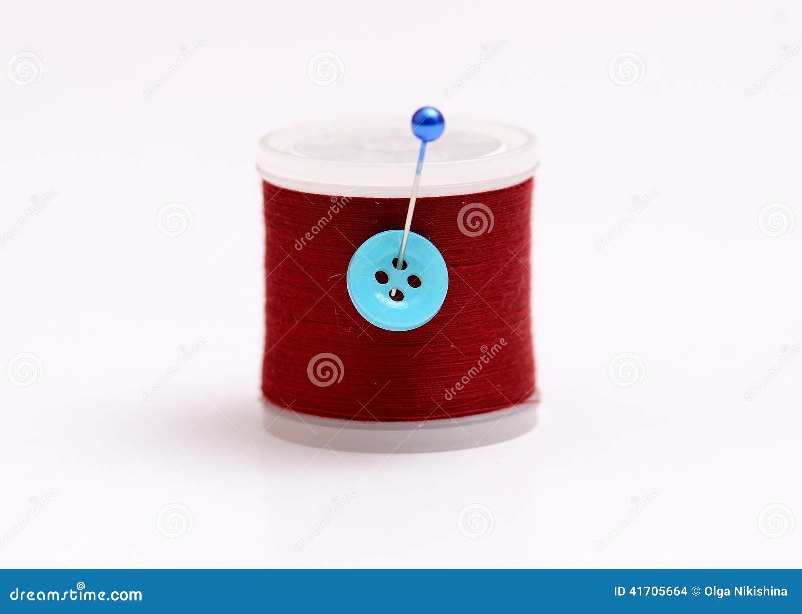 Isolated Thread Spool with Pin on White Background Stock Photo - Image ...