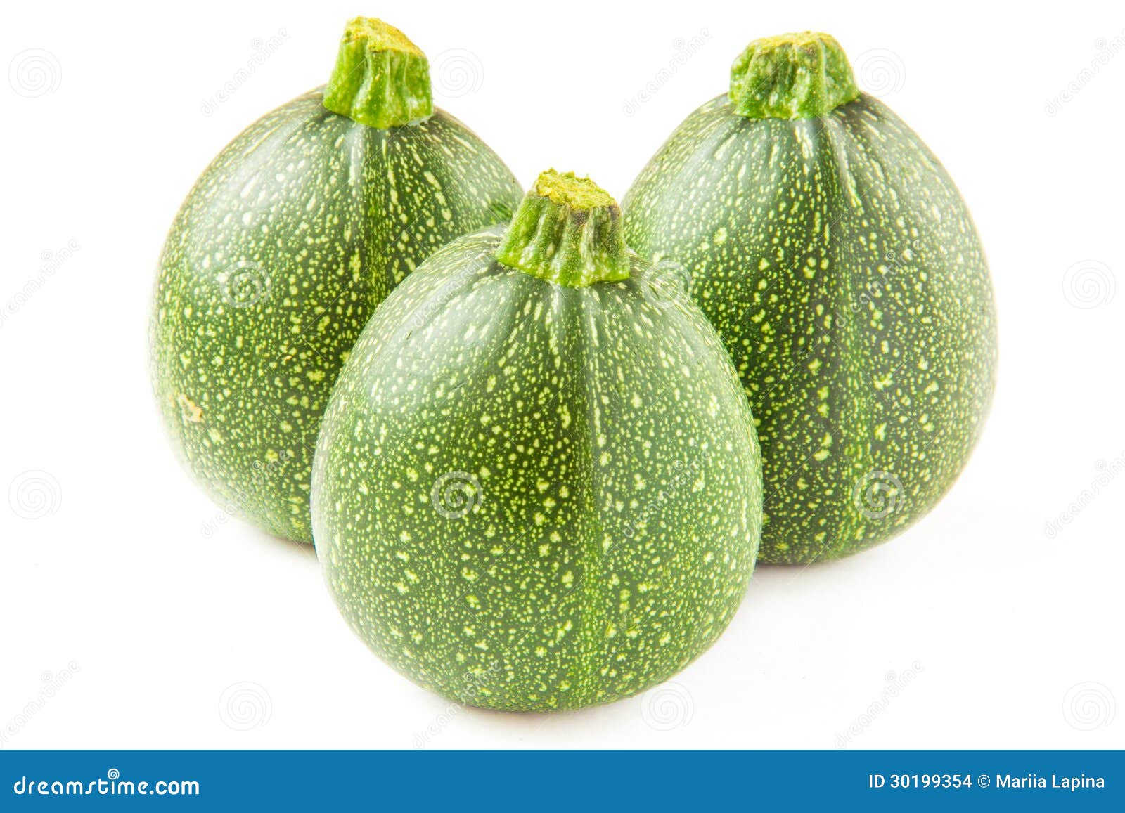 Isolated Round Courgette on White Stock Photo - Image of uncooked ...