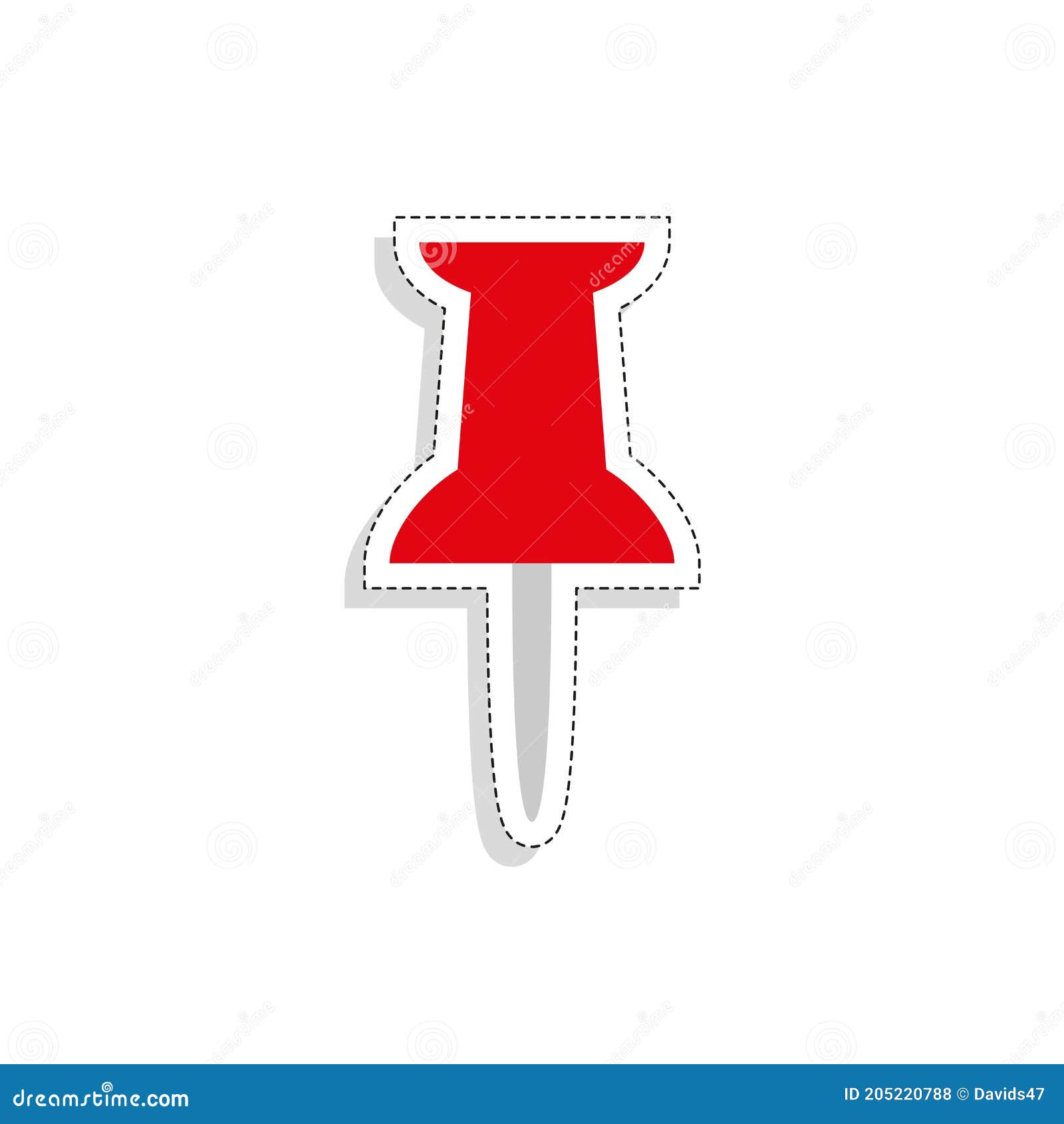 Isolated Thumbtack Tool Sticker Stock Vector - Illustration of school ...