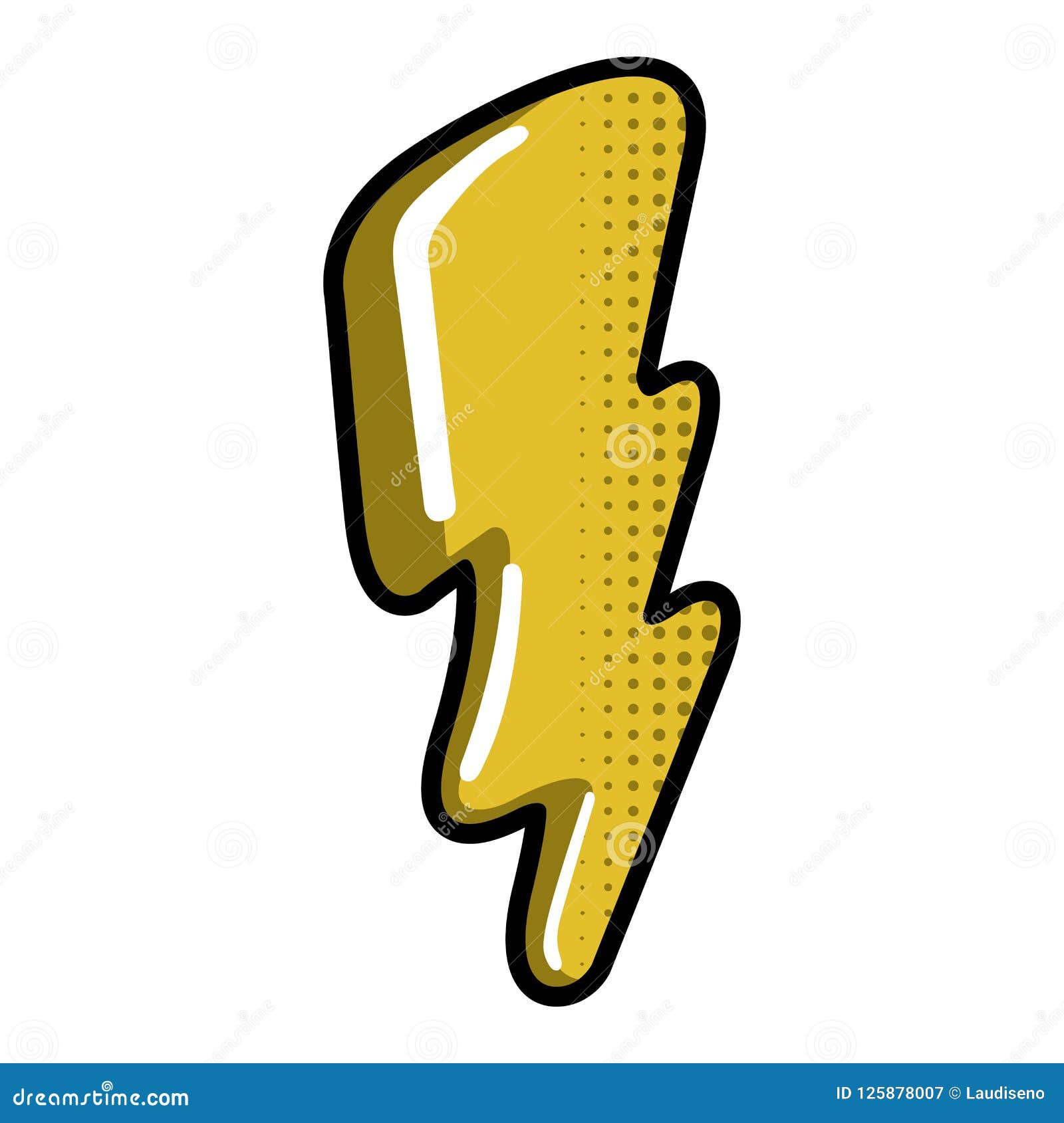 Isolated thunder icon stock vector. Illustration of sketch - 125878007