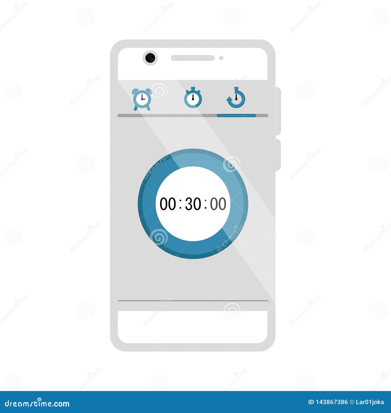 Isolated timer mobile app stock vector. Illustration of clipart - 143867386