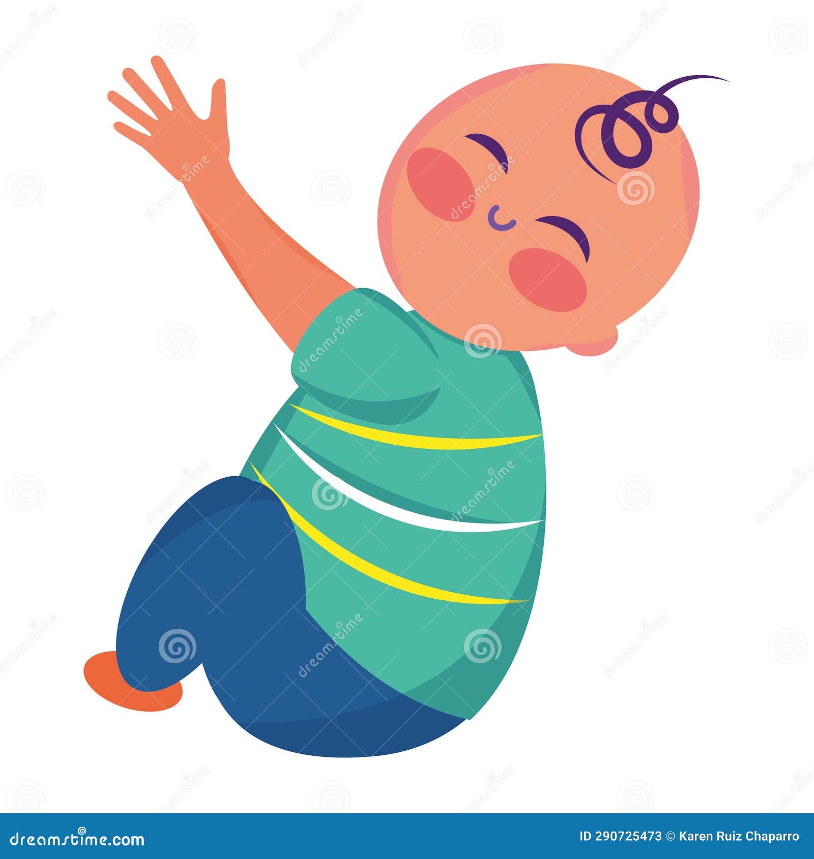Isolated Toddler Cartoon with a Smile Vector Stock Illustration ...