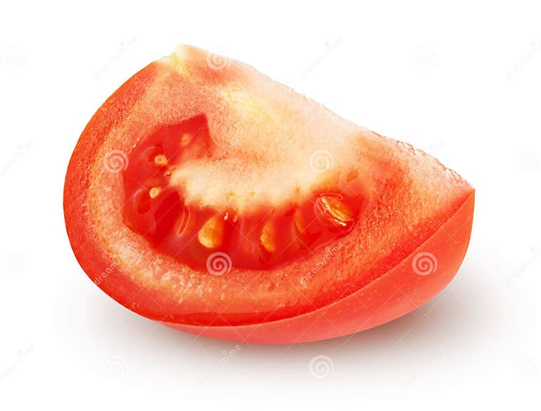 Isolated Tomato Slice. Single Tomato Slice Isolated on White, with ...