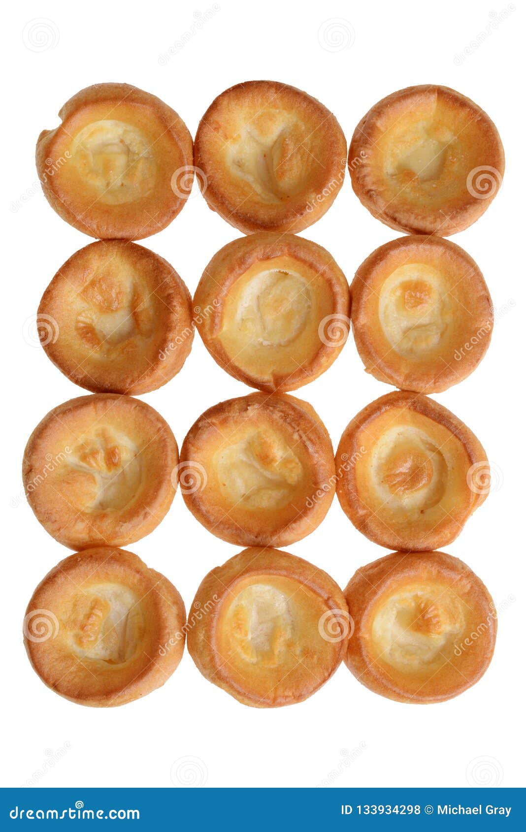 Isolated Top View Yorkshire Pudding Stock Photo - Image of cuisine ...