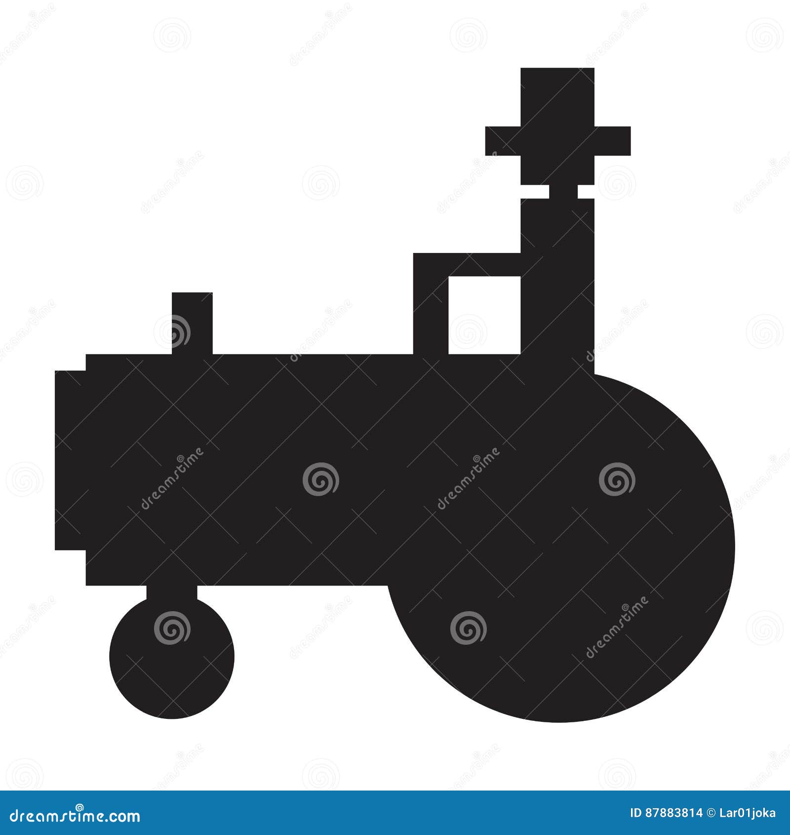Isolated Tractor. Side, Front, Top View Of Agriculture Machinery ...