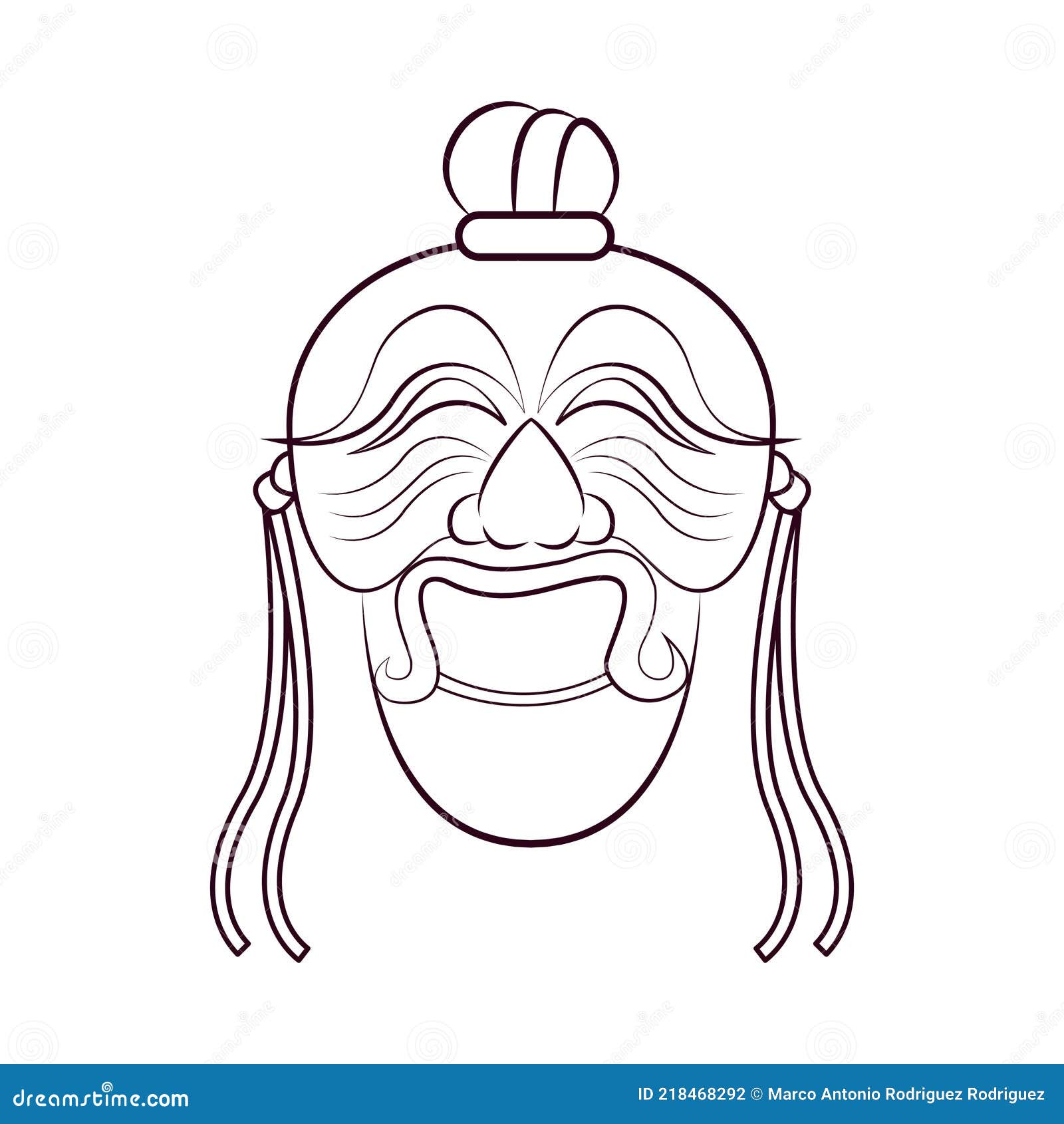 Isolated Traditional South Korea Mask Stock Vector - Illustration of ...