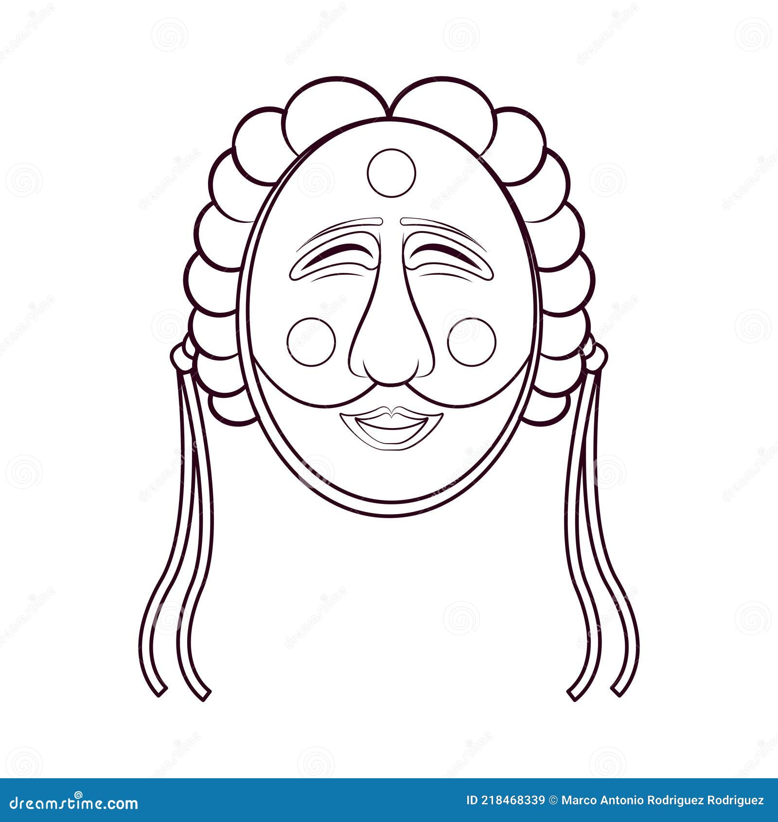 Isolated Traditional South Korea Mask Stock Vector - Illustration of ...