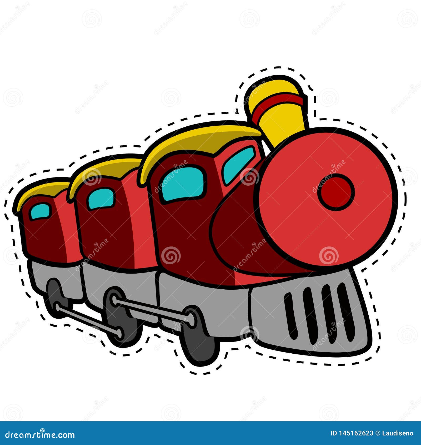 Isolated Train Dotted Sticker Stock Vector - Illustration of shape ...