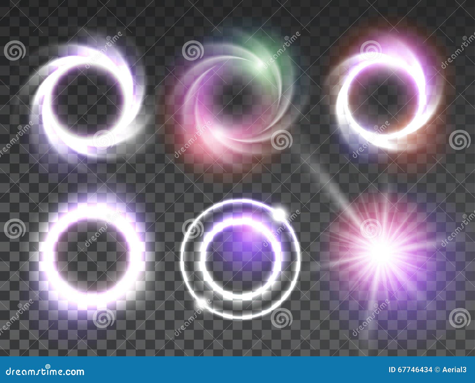Isolated Transparent Glowing Light Effects Set Stock Vector ...
