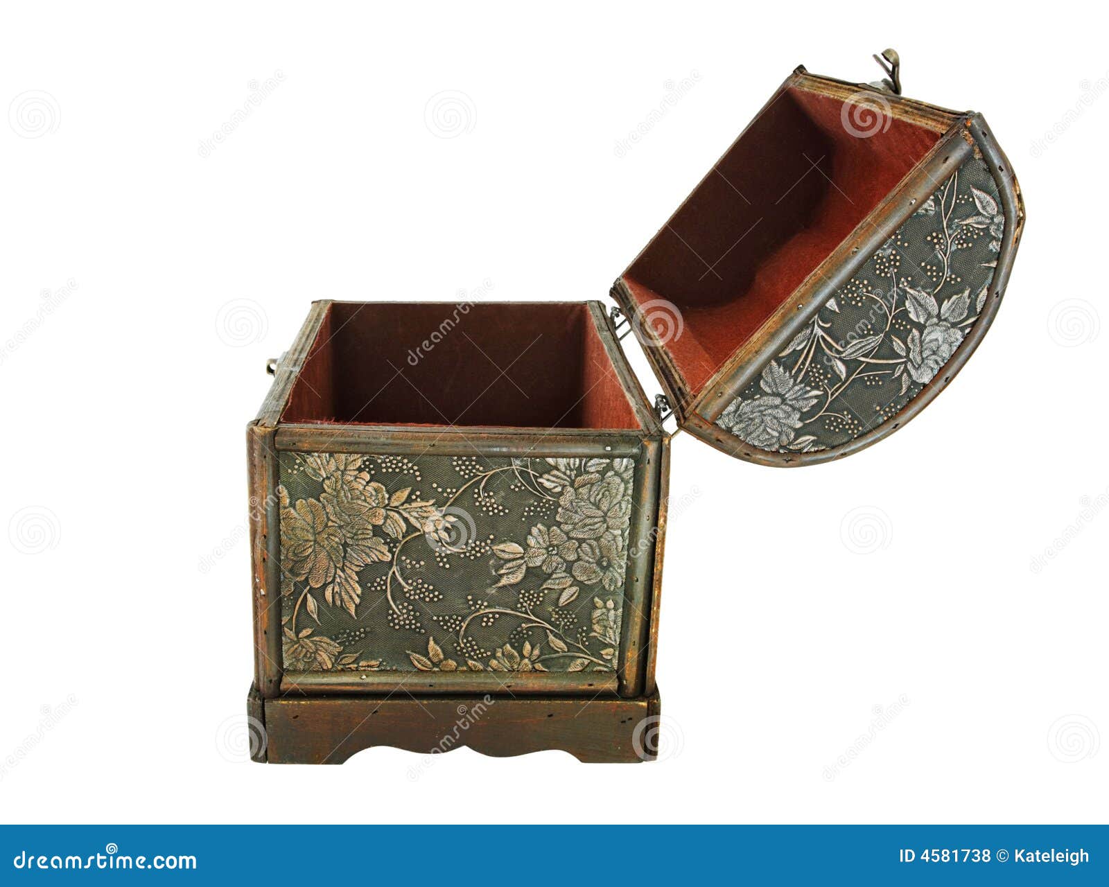 Isolated Treasure Chest, Open (Profile View) Stock Photo - Image of ...