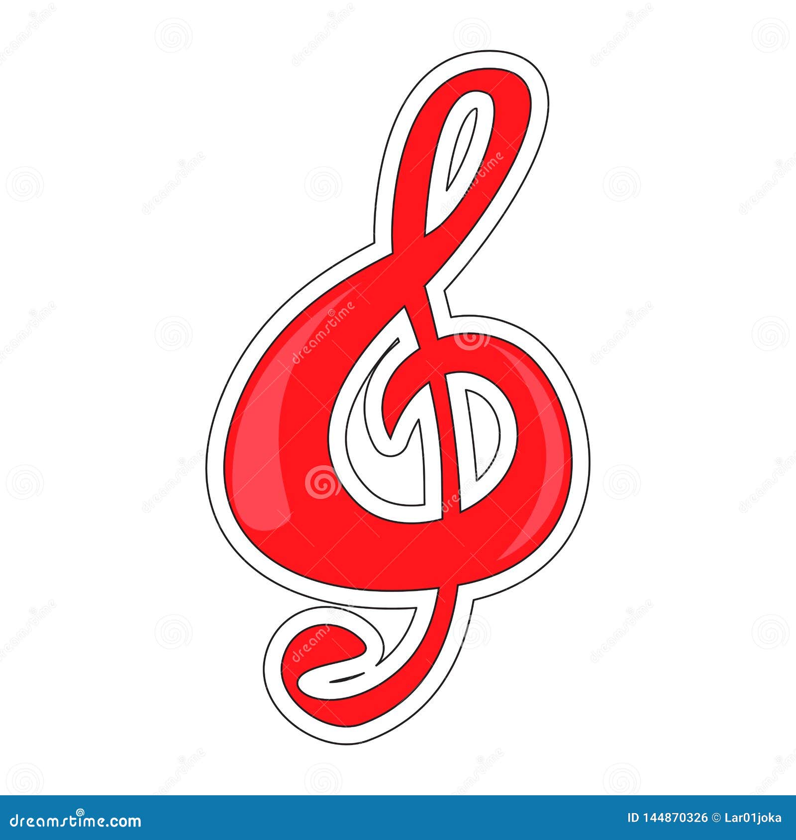 Isolated Treble Clef And Notes Cartoon Royalty-Free Stock Photo ...
