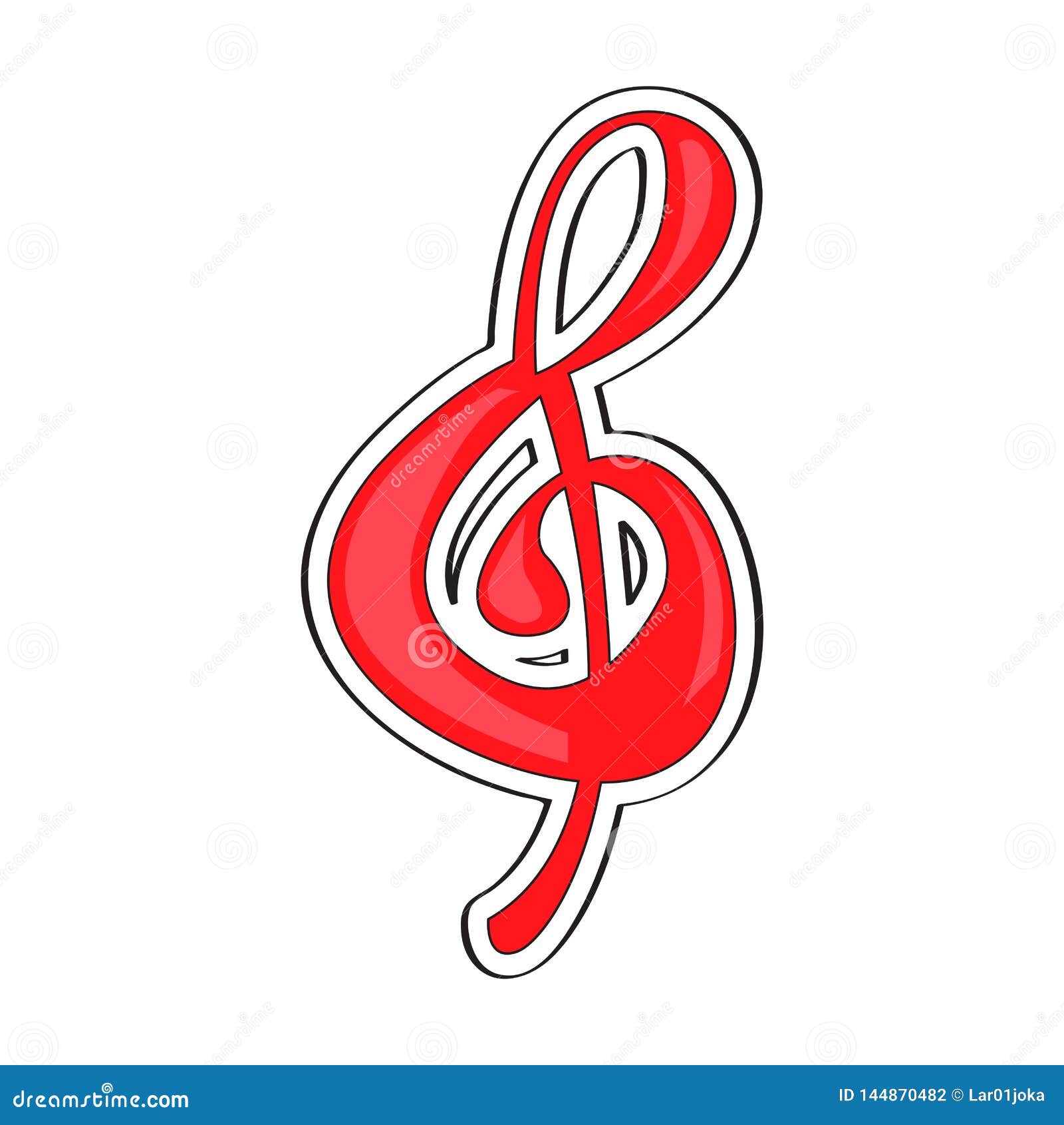 Isolated Treble Clef And Notes Cartoon Royalty-Free Stock Photo ...