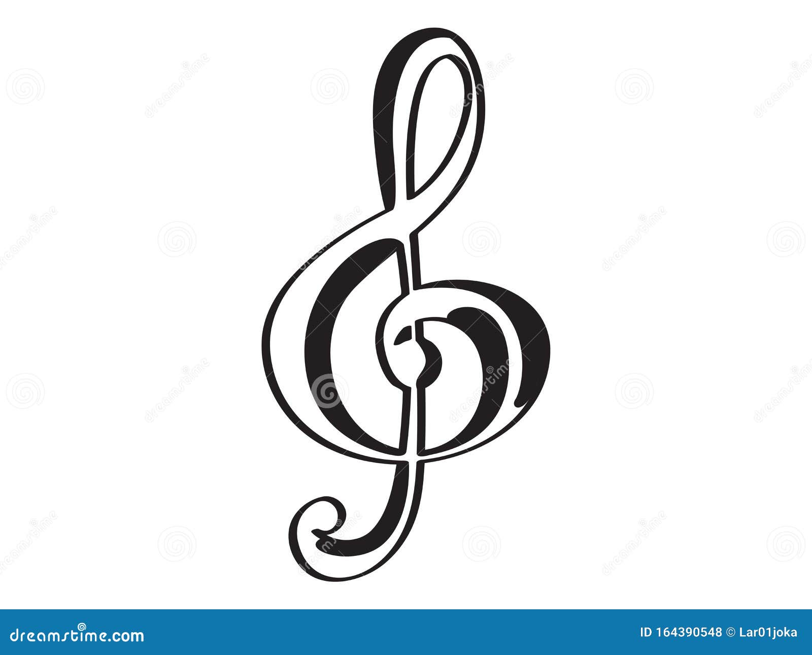 Isolated Treble Clef And Notes Cartoon Royalty-Free Stock Photo ...